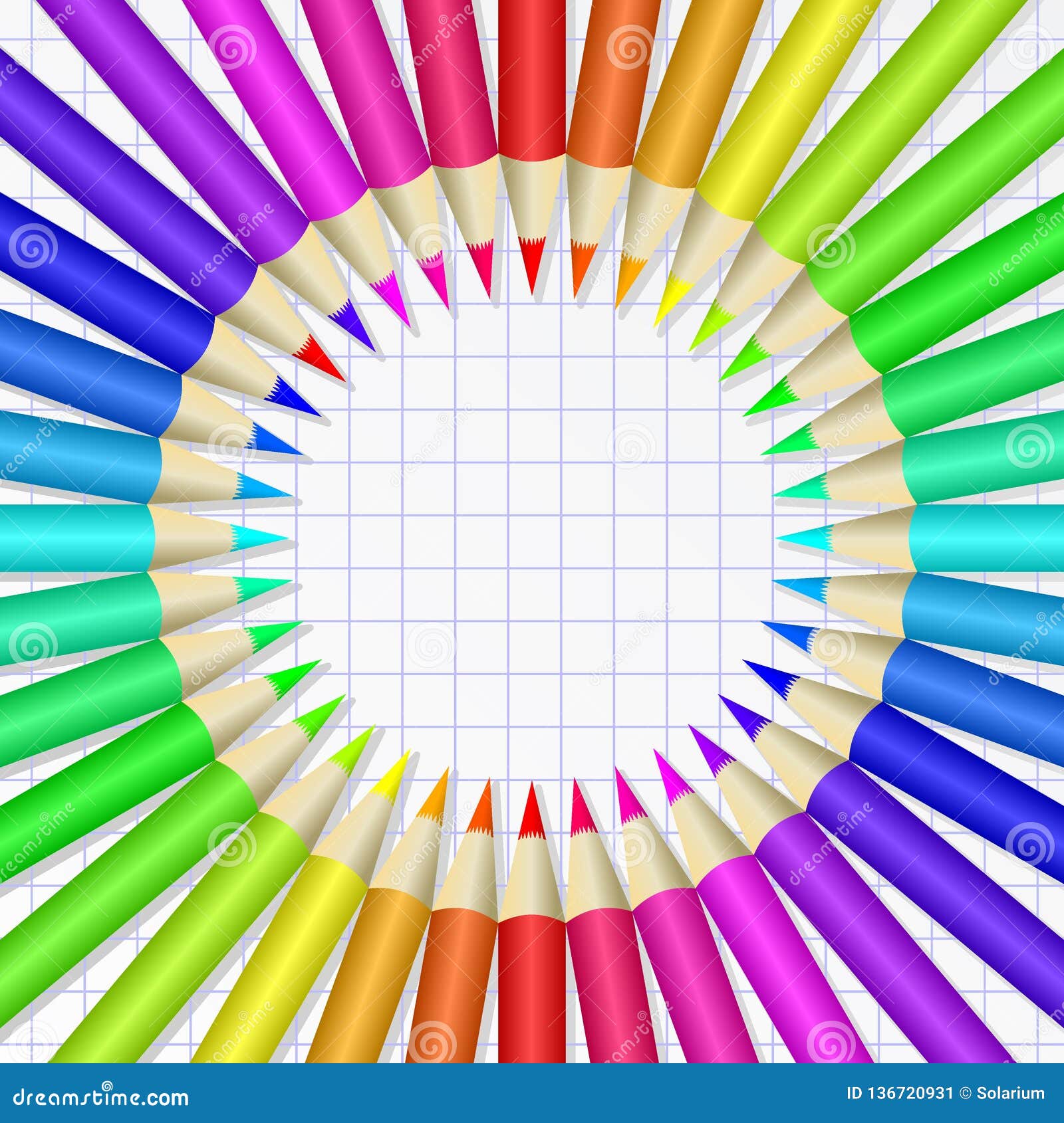 Crayons stock vector. Illustration of range, checkered - 136720931