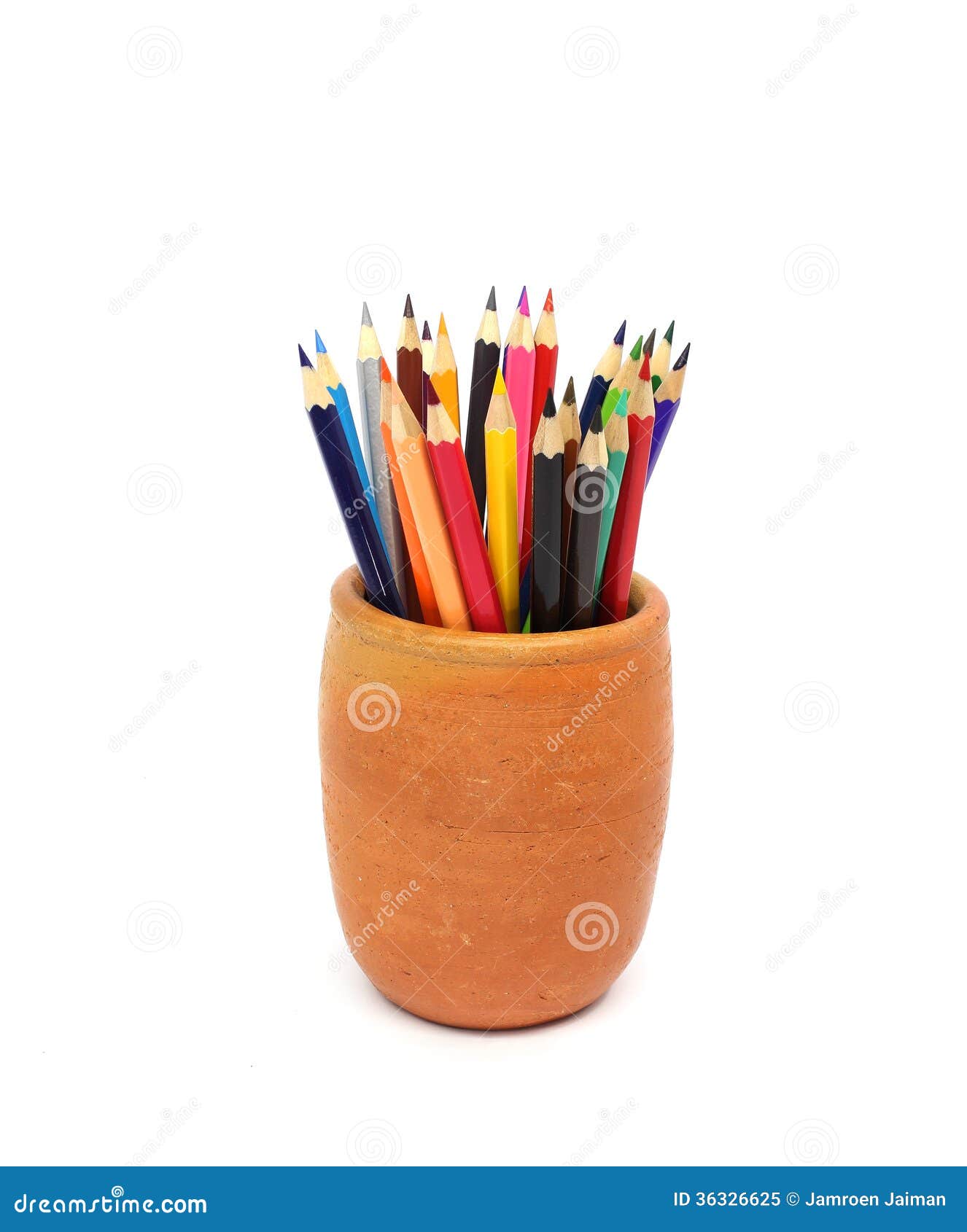 Crayons De Couleur Dans Des Pots Image stock - Image du conteneur ...