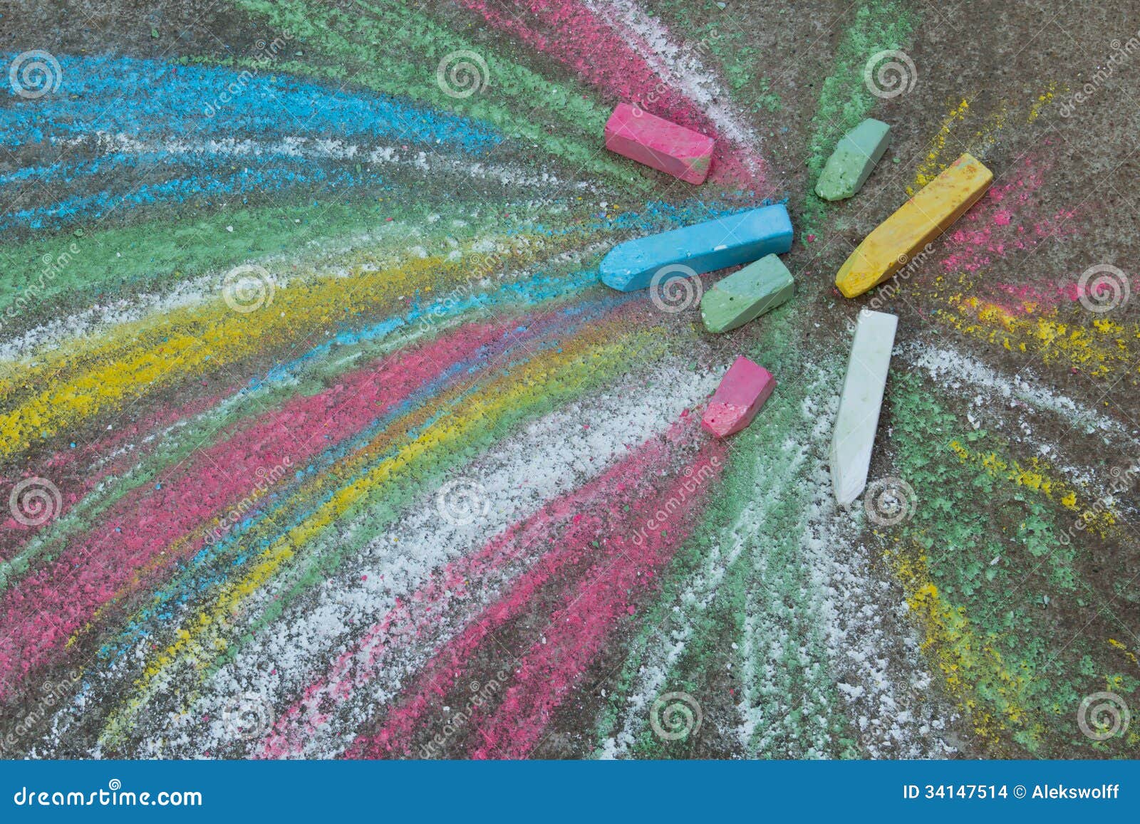 Crayons for Drawing on the Pavement Stock Photo - Image of colorful ...