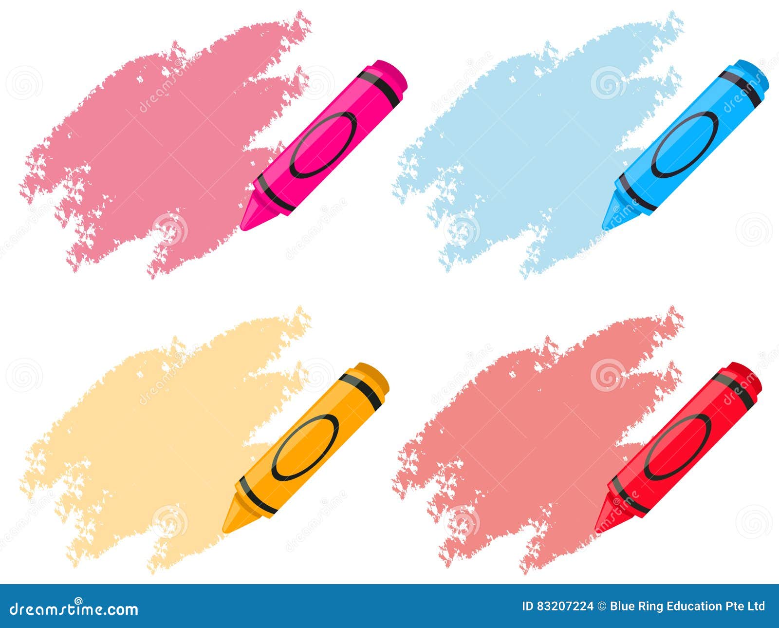 Crayons in four colors stock vector. Illustration of collection - 83207224