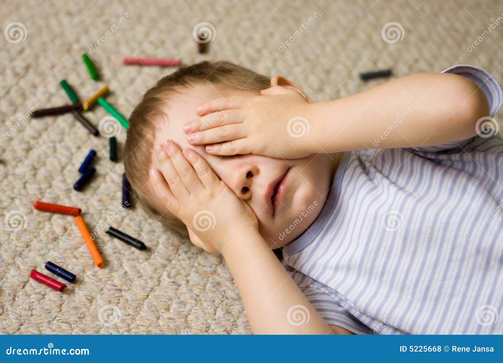 Crayons Kid stock photo. Image of tshirt, innocence, covering - 5225668