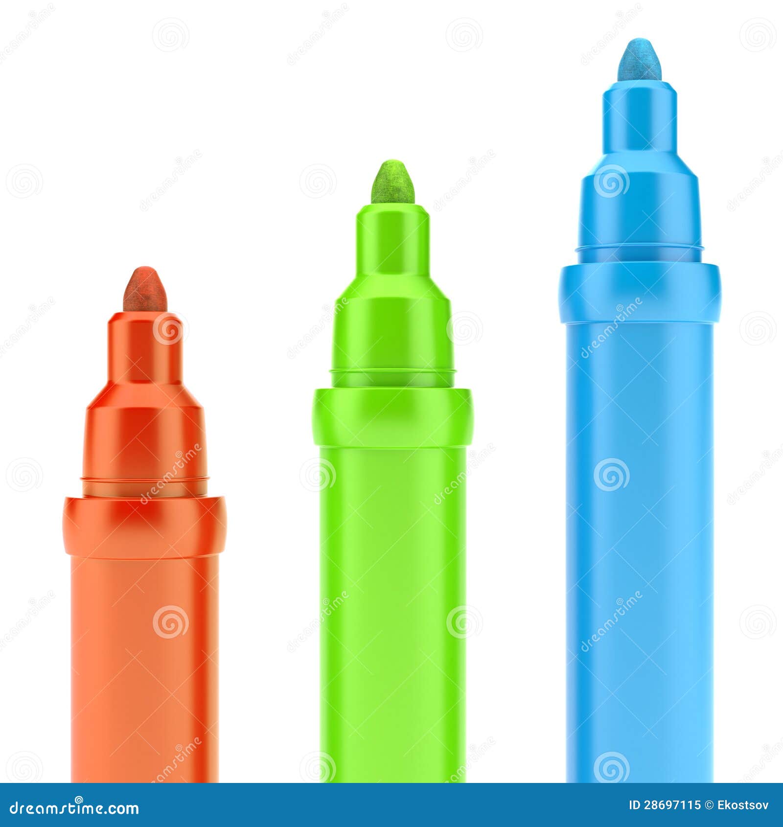 Crayons Lecteurs Feutres Multicolores Illustration Stock - Illustration ...