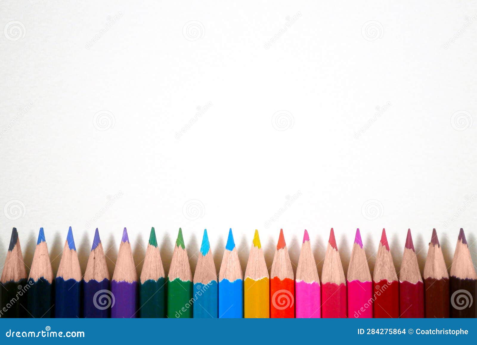 Colorful Crayons in Line with Copy Space Stock Photo - Image of ...