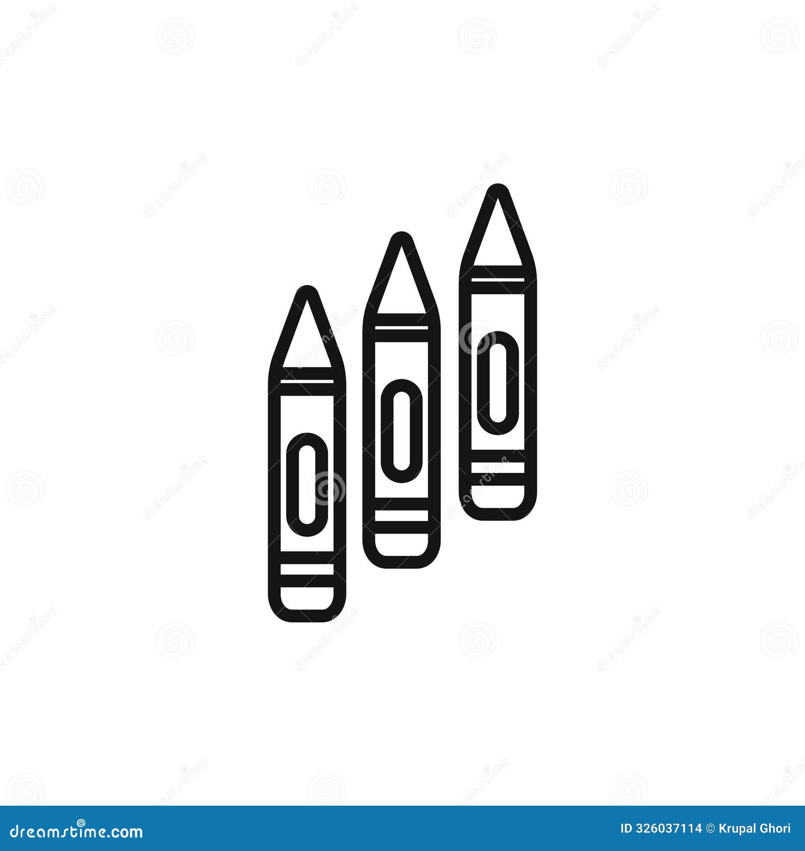 Crayons Logo Sign Vector Outline Stock Illustration - Illustration of ...
