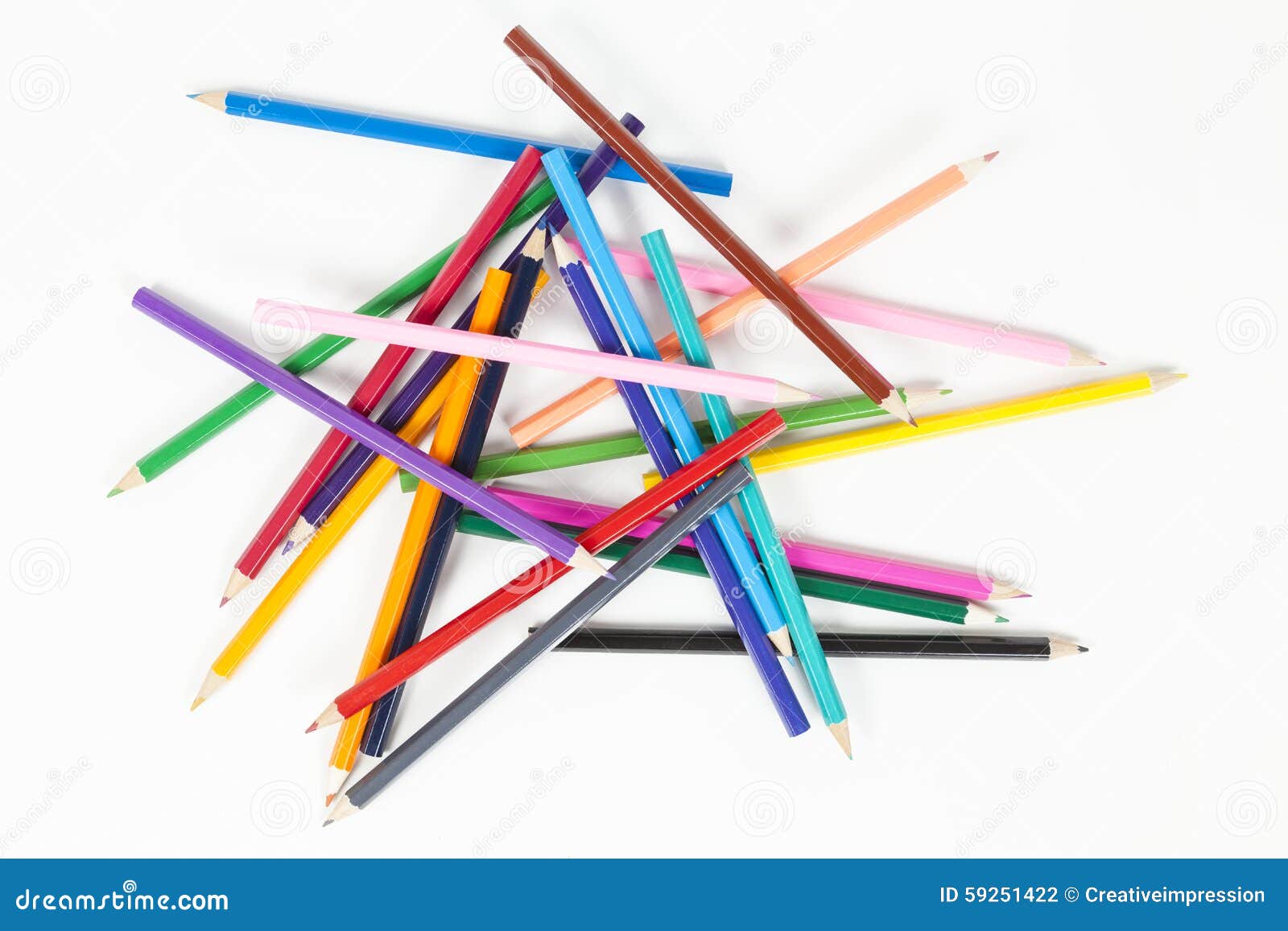 Crayons mess stock photo. Image of pencil, mess, pell - 59251422