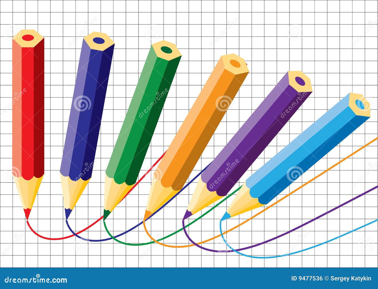 Crayons and Notebook. Vector. Stock Illustration - Illustration of ...