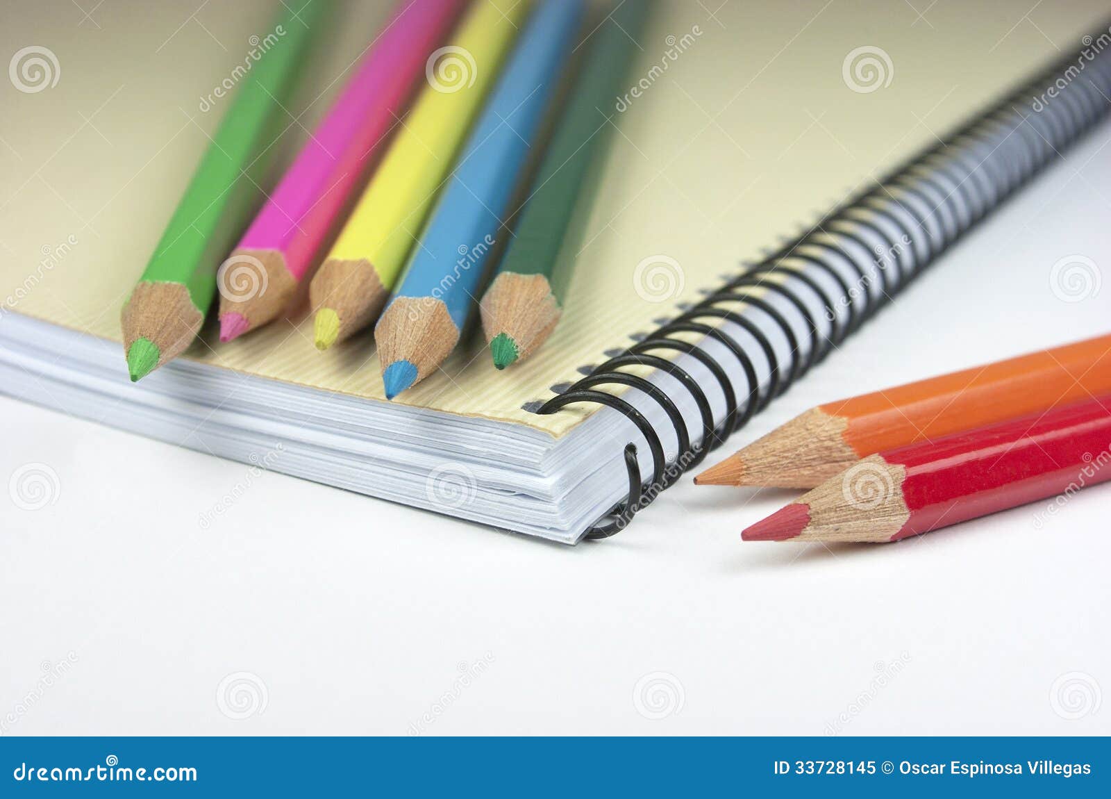 Crayons. Notepad. stock image. Image of notepad, blue - 33728145
