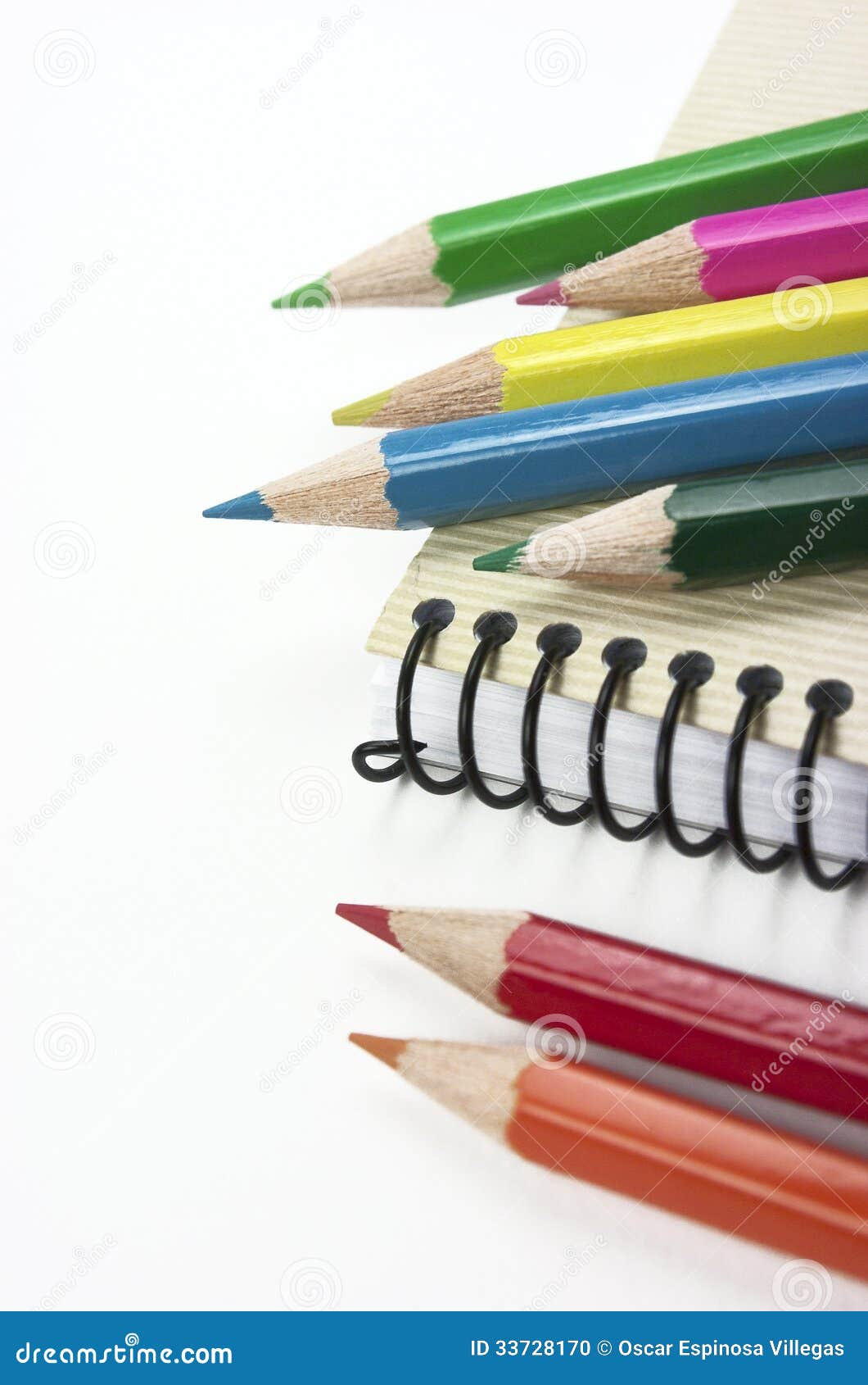 Crayons. Notepad. stock photo. Image of design, note - 33728170