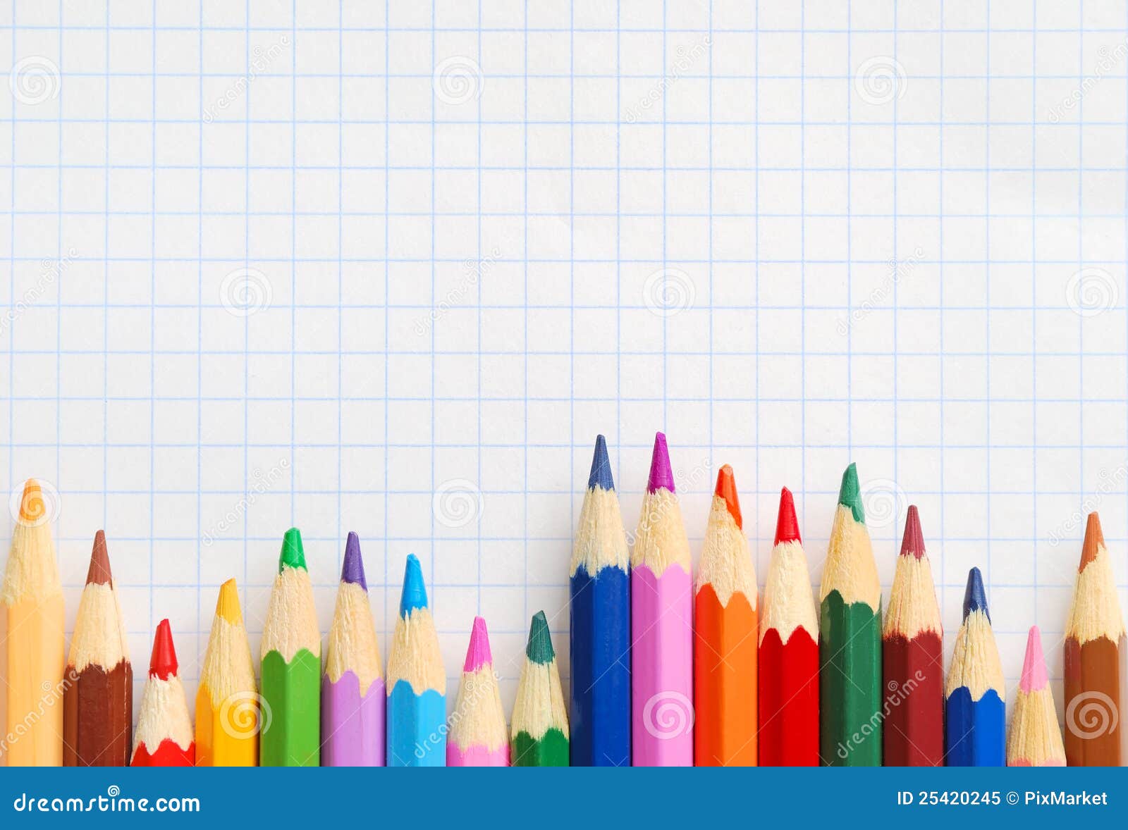 Crayons on the paper stock image. Image of education - 25420245