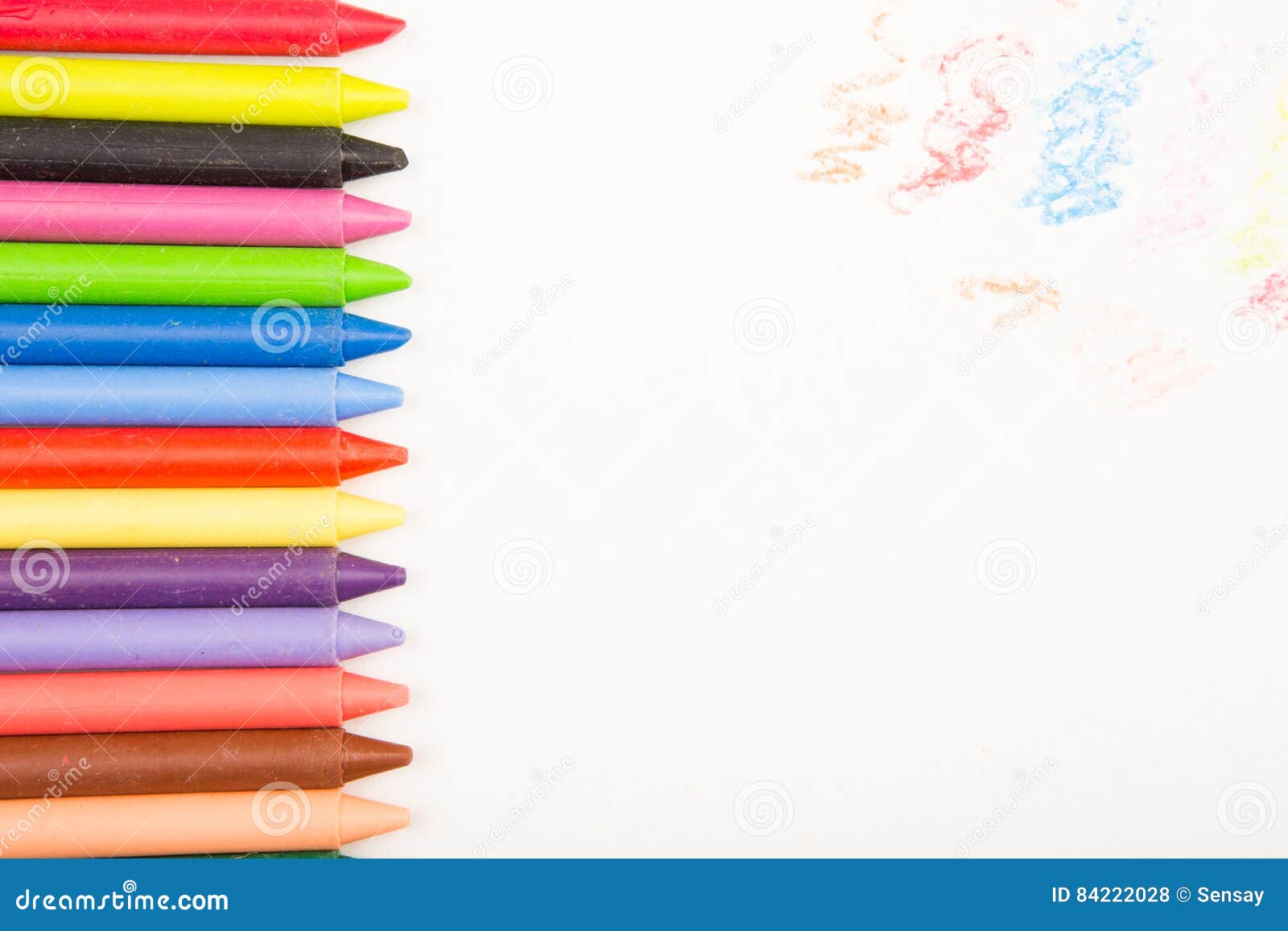 Crayons and Paper on the Desk Stock Photo - Image of paint, baby: 84222028