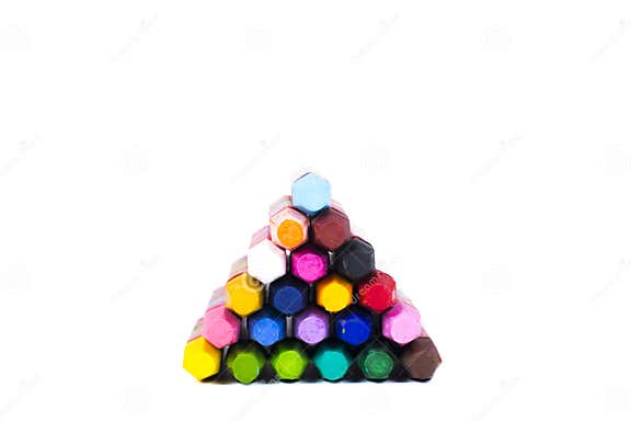Crayons pyramide stock photo. Image of space, colorfull - 60447962