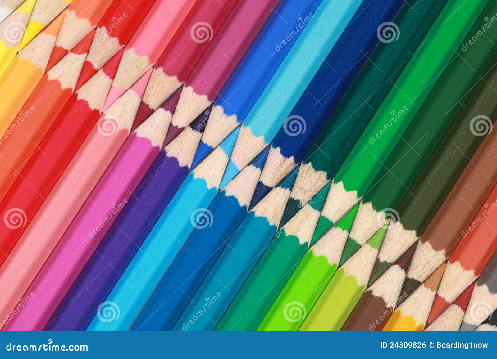 Crayons in a row stock photo. Image of pencils, supplies - 24309826