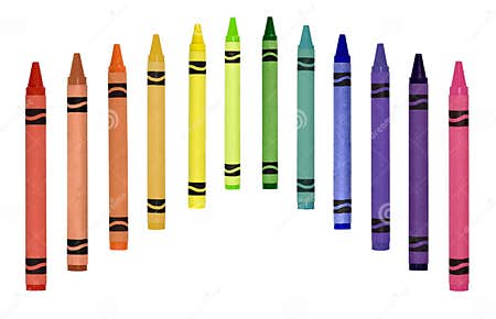 Crayons in a row stock image. Image of green, white, school - 4987153