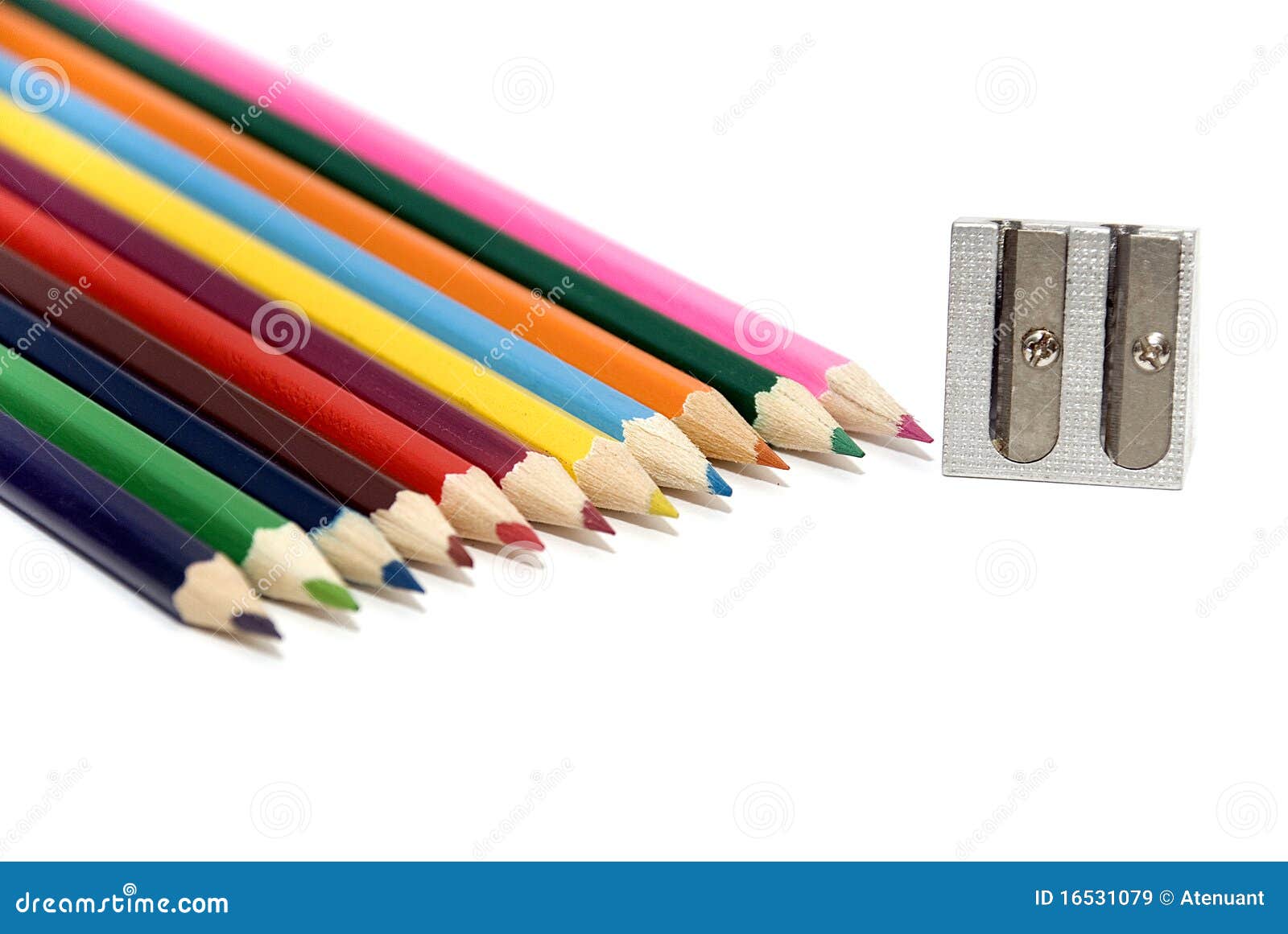 Crayons and sharpener stock image. Image of close, orange - 16531079