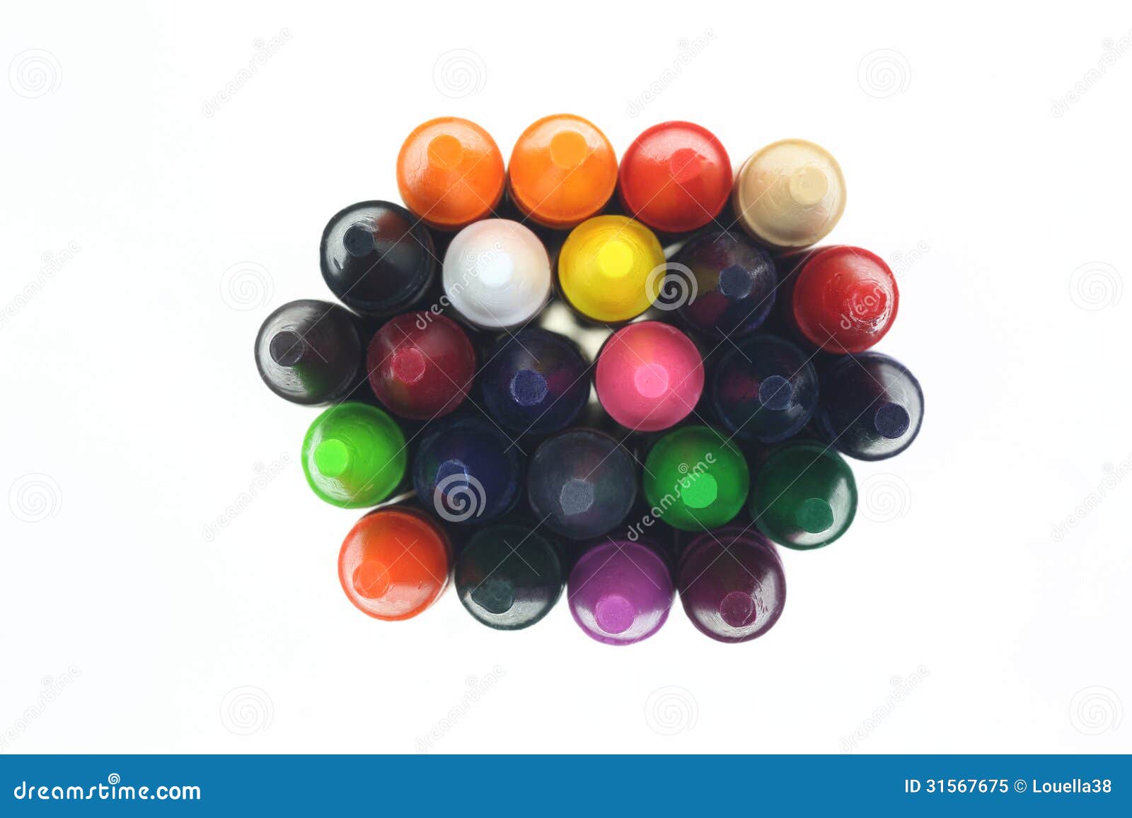 Crayons Small Top View stock image. Image of white, background - 31567675