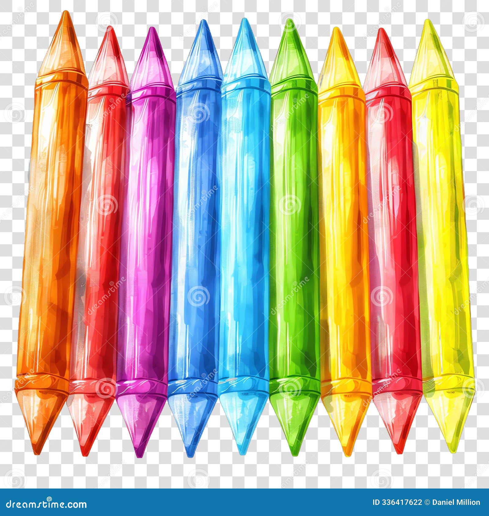 Crayons Transparent Background Realistic Element Stock Illustration ...
