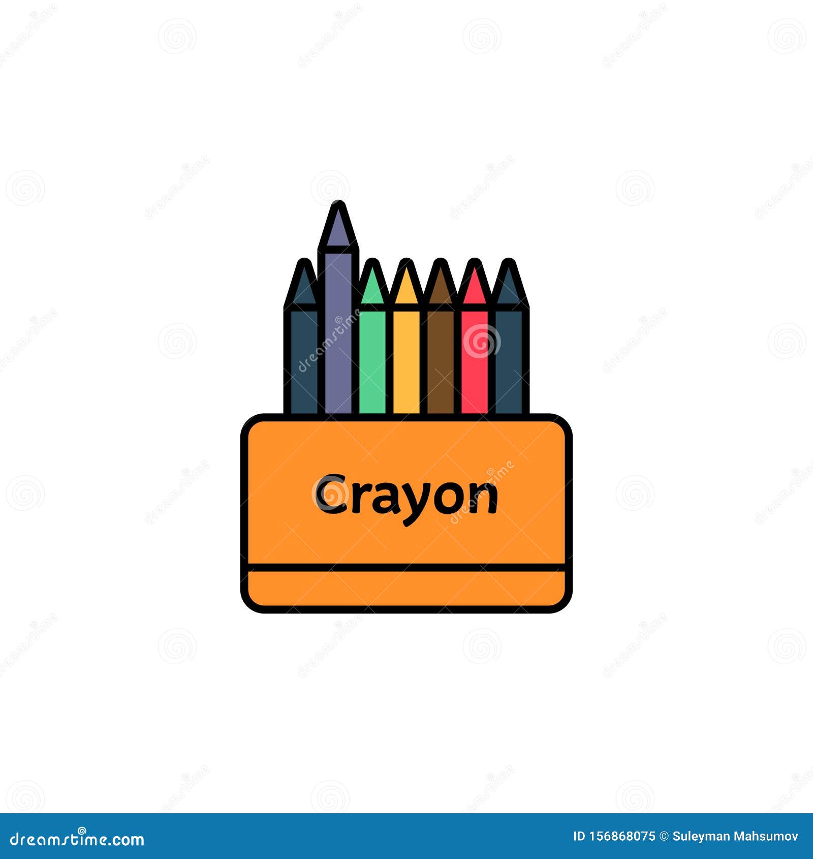 Crayons Vector Icon Sign Symbol Stock Illustration - Illustration of ...