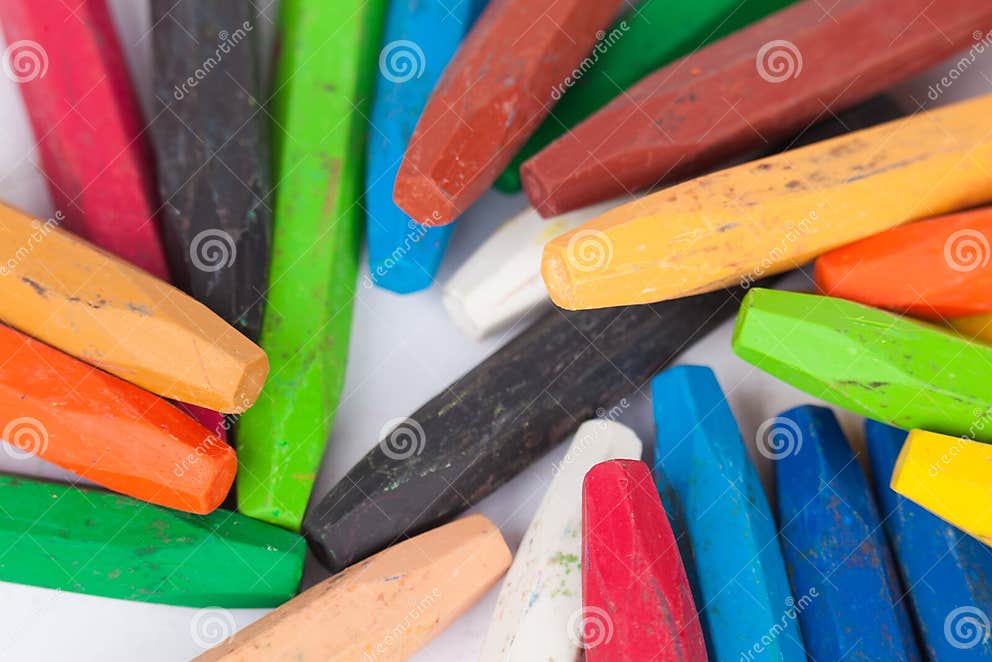 Crayons on White Background Stock Photo - Image of isolated, equipment ...