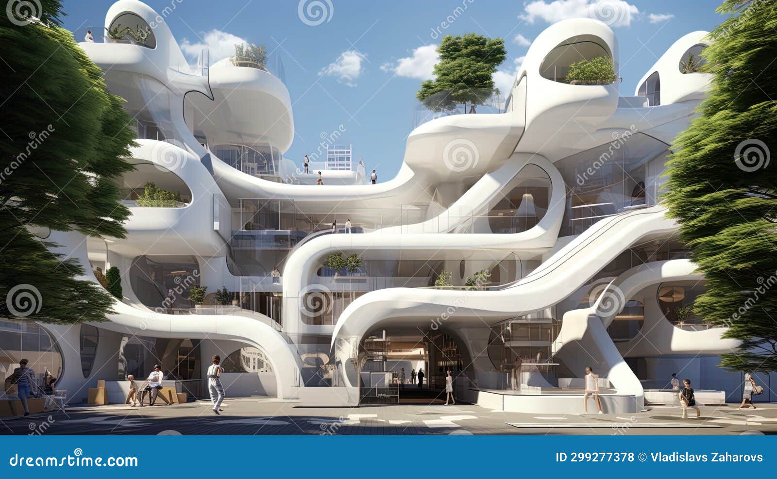 Crazy Architectural Project in the City Stock Illustration ...