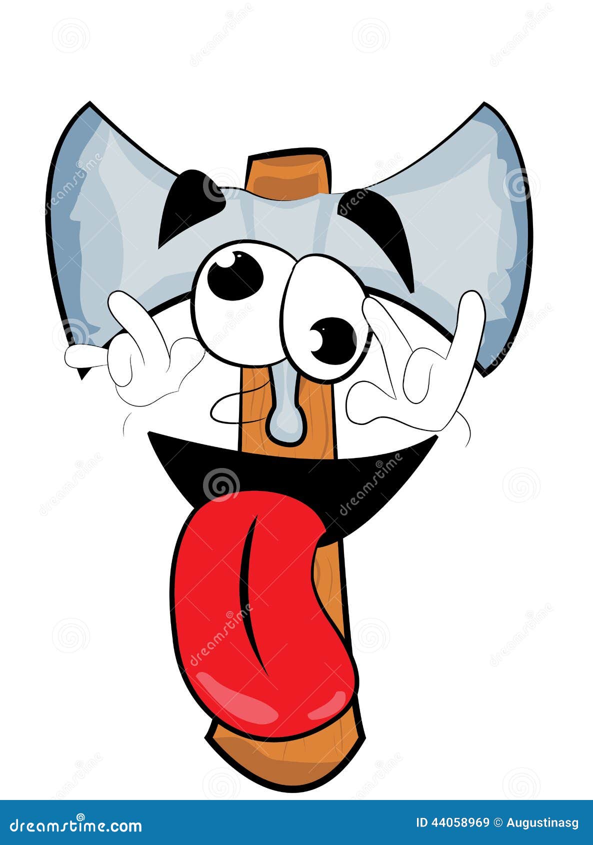 Crazy axe cartoon stock illustration. Illustration of laughing - 44058969