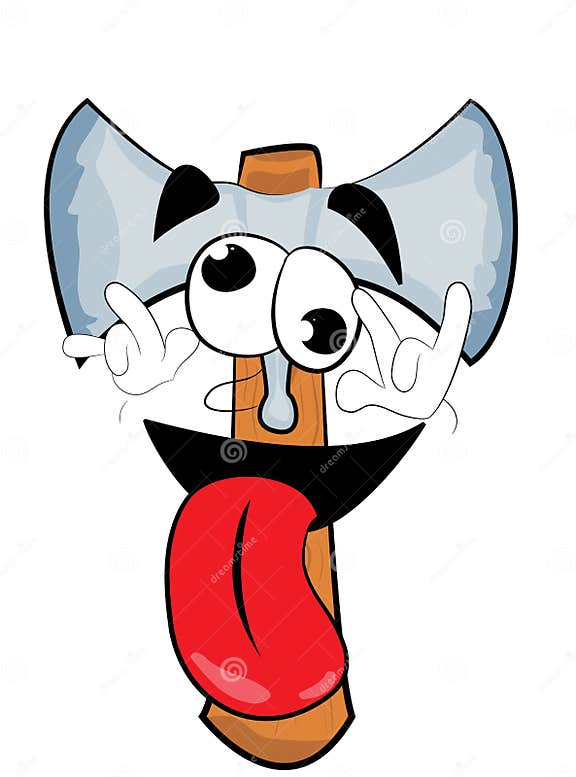 Crazy axe cartoon stock illustration. Illustration of laughing - 44058969