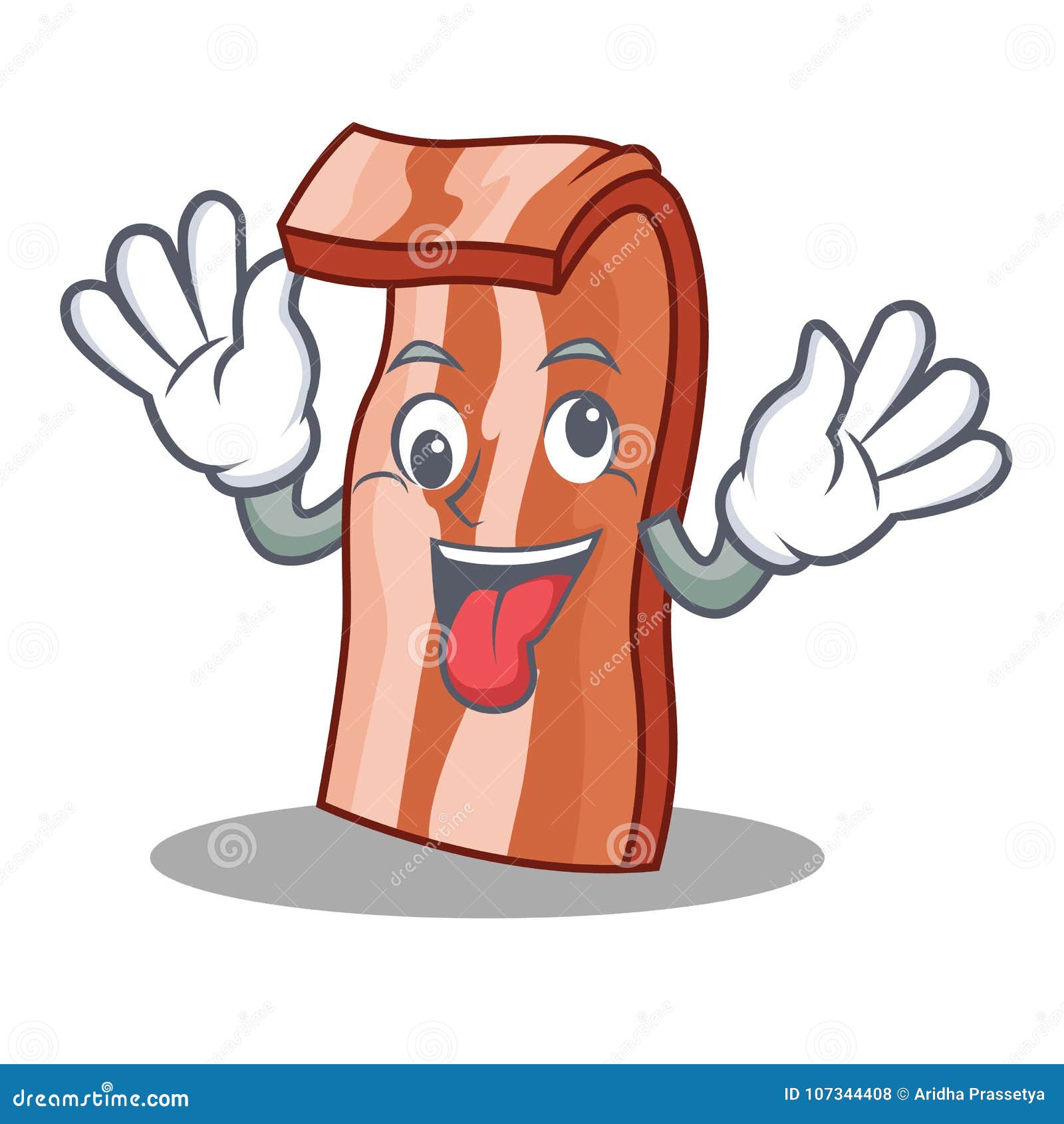Crazy Bacon Mascot Cartoon Style Stock Vector - Illustration of food ...