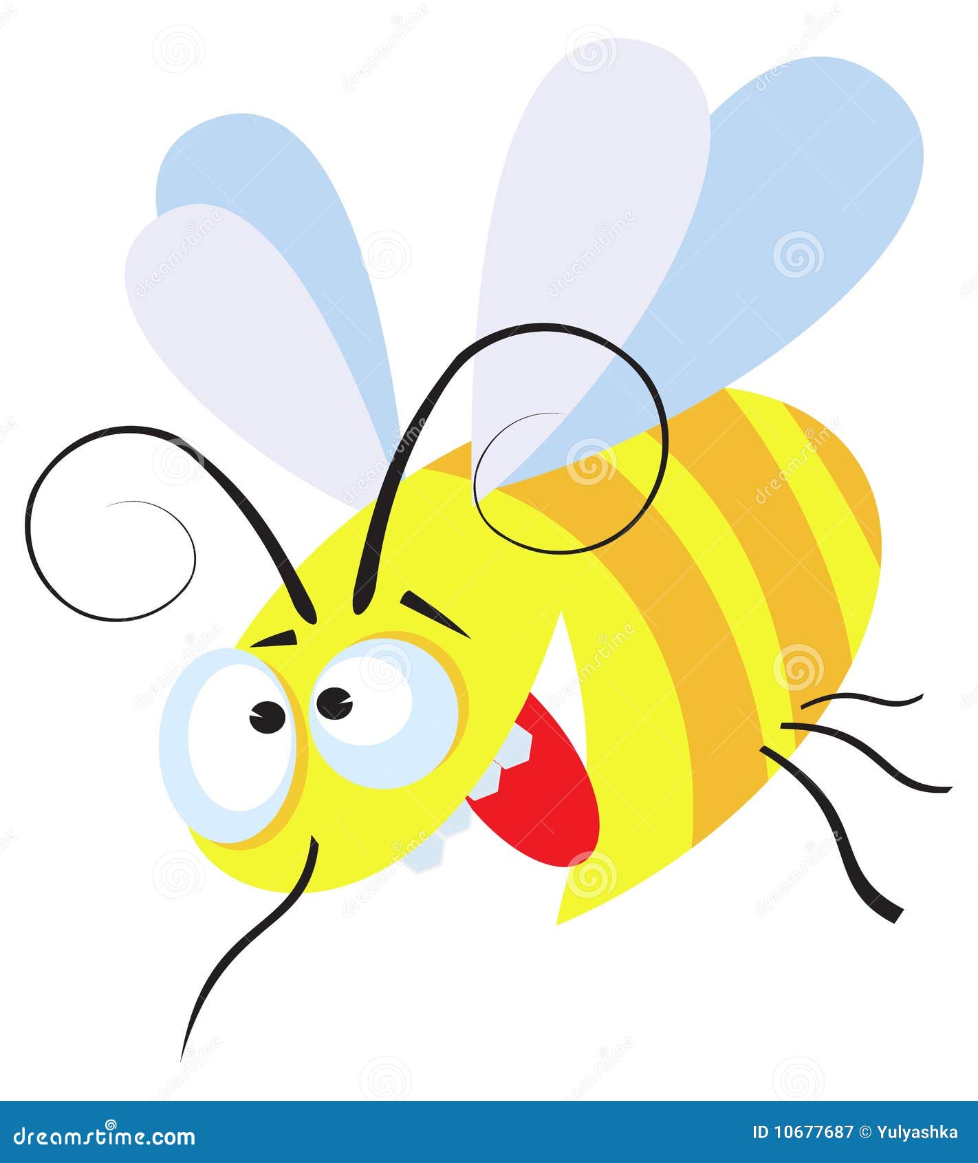 Crazy bee stock vector. Illustration of smiley, striped - 10677687