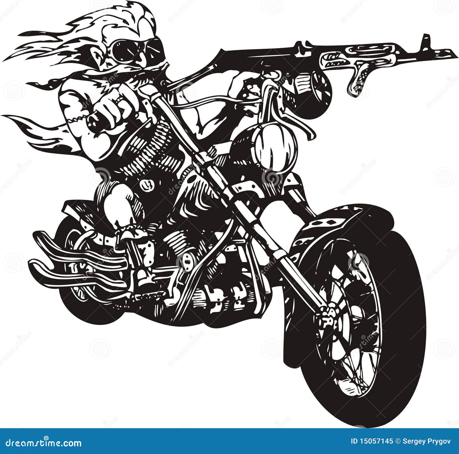 Crazy Biker. stock vector. Illustration of clipart, competition - 15057145