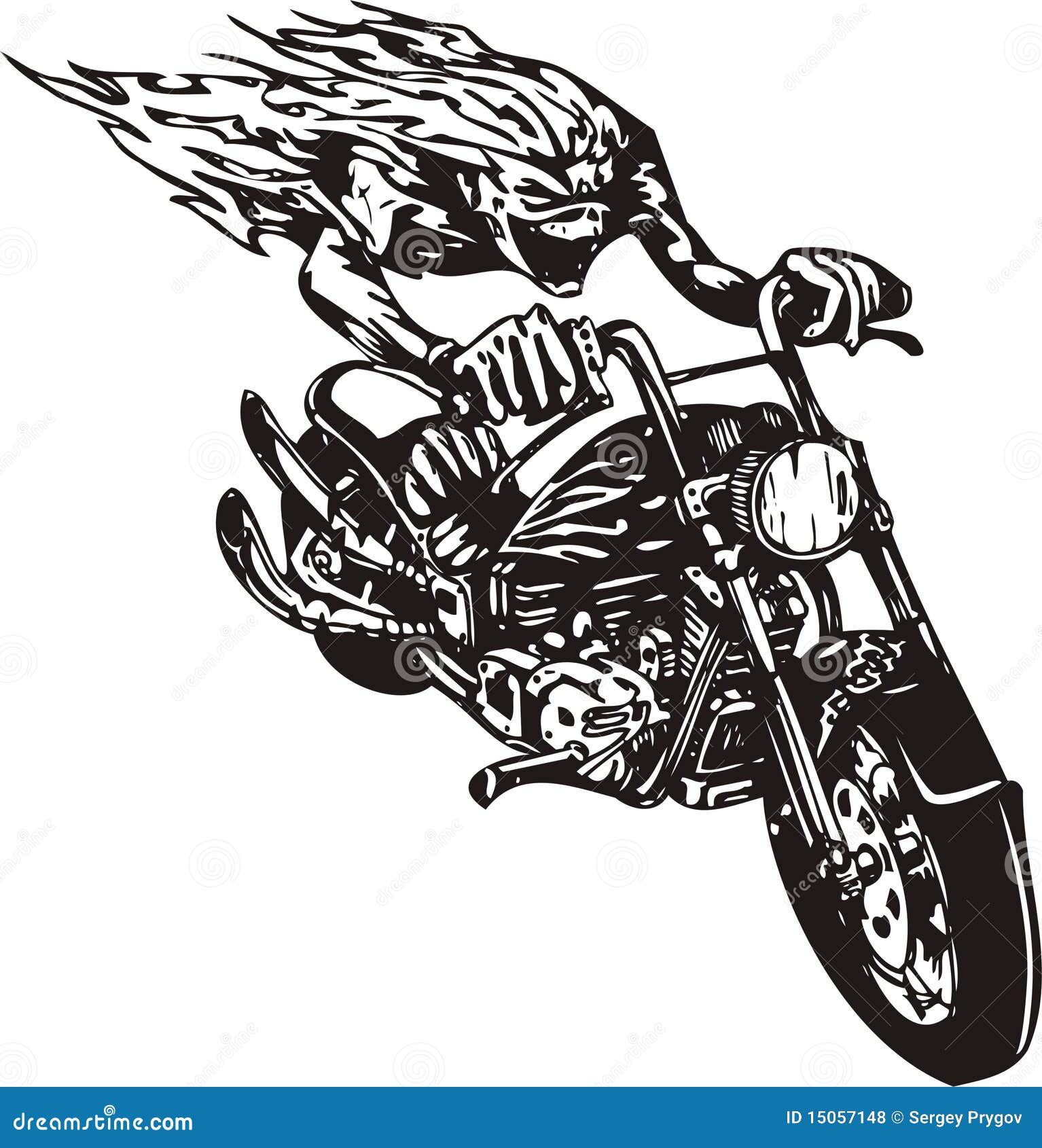 Crazy Biker On An Old School Chopper Motorcycle Cartoon Vector ...