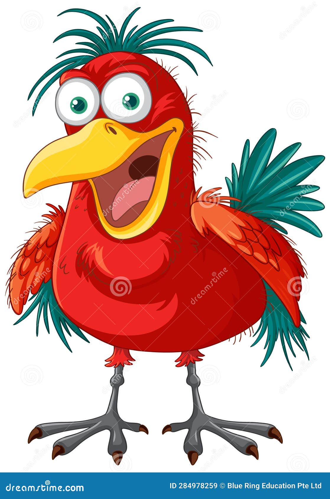 Crazy Bird Cartoon stock vector. Illustration of bird - 284978259