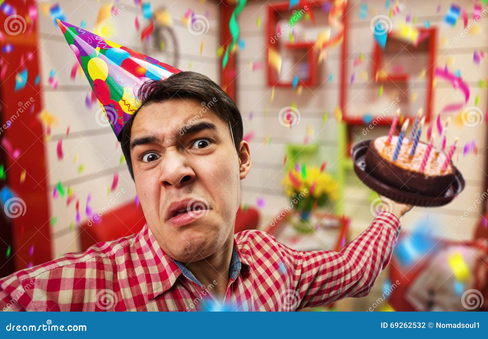 Crazy birthday boy stock photo. Image of decorated, costume - 69262532