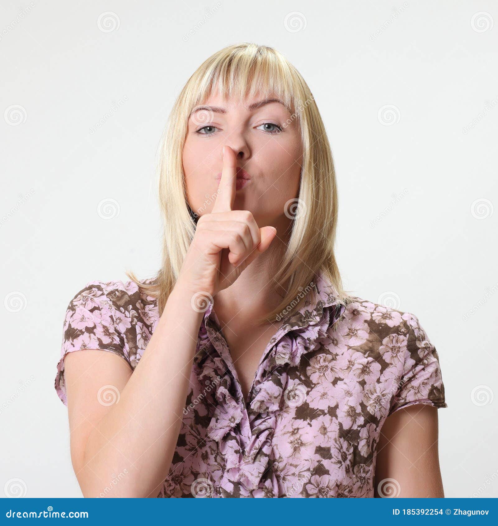 Crazy Young Blonde Woman Makes Squint for Fun Stock Photo - Image of ...