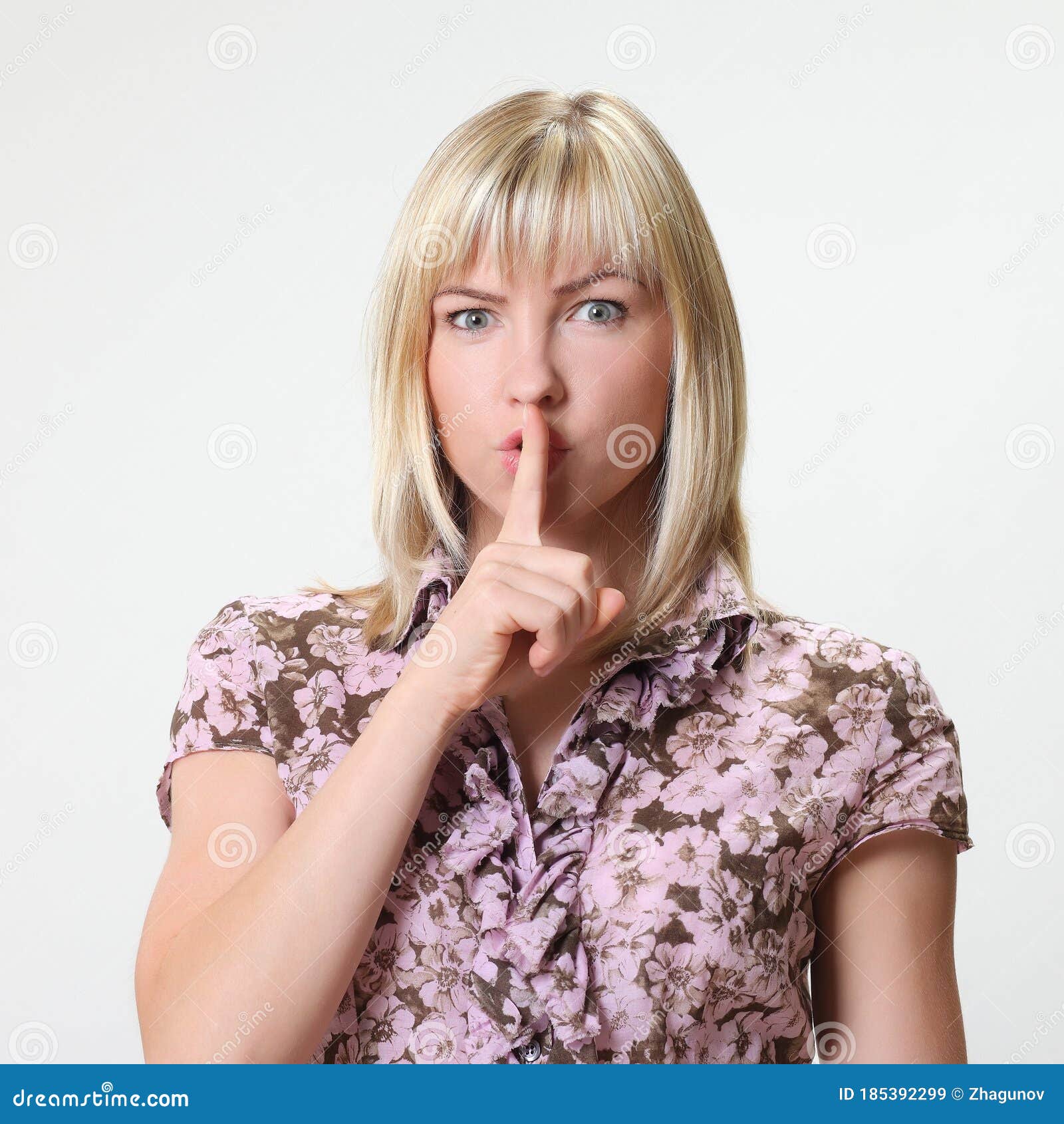 Crazy Young Blonde Woman Makes Squint for Fun Stock Image - Image of ...