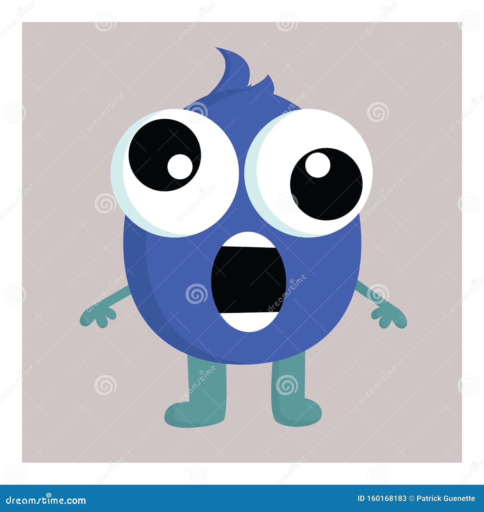 A Crazy Blue Monster, Vector or Color Illustration Stock Vector ...