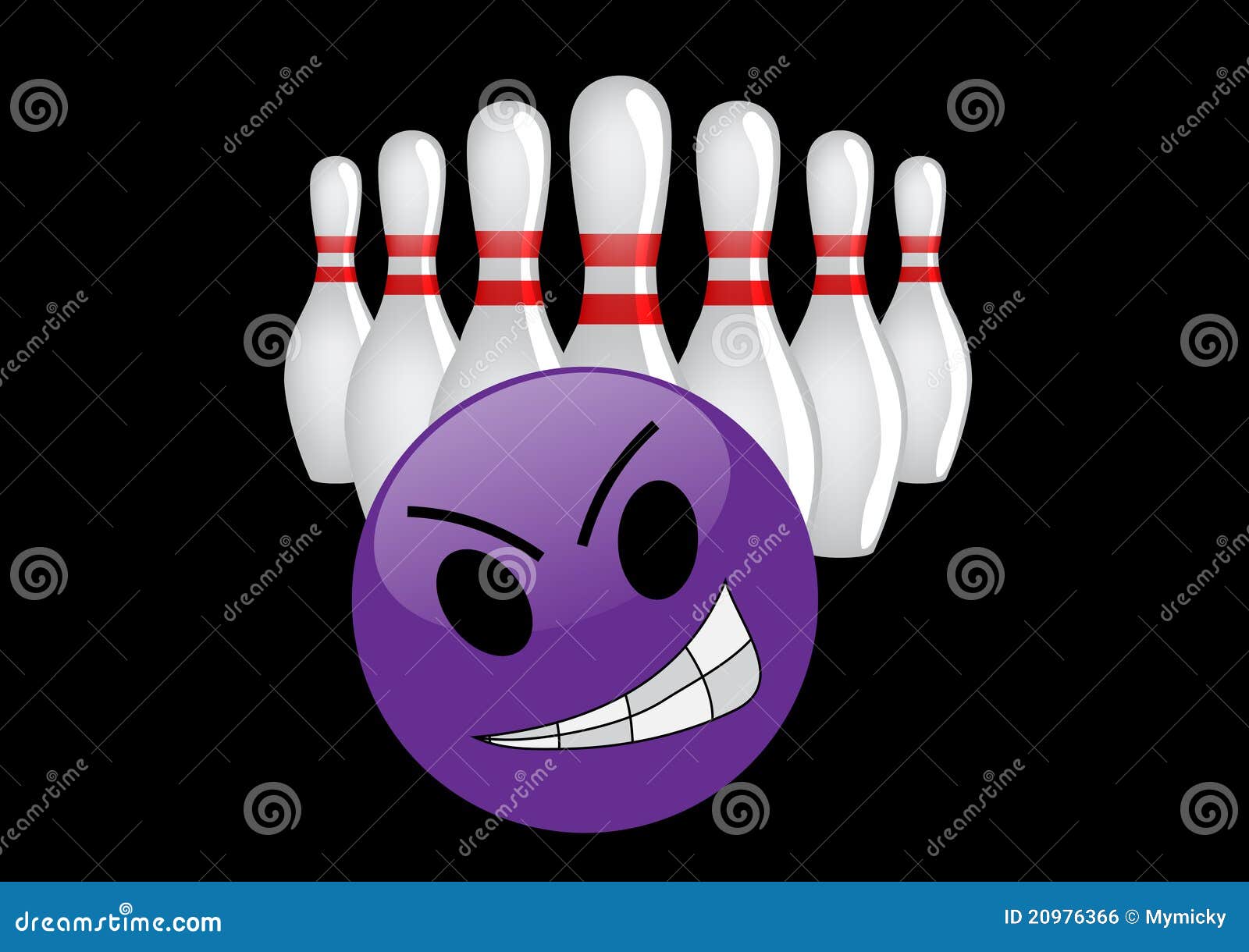 Crazy bowling ball stock illustration. Illustration of mean - 20976366