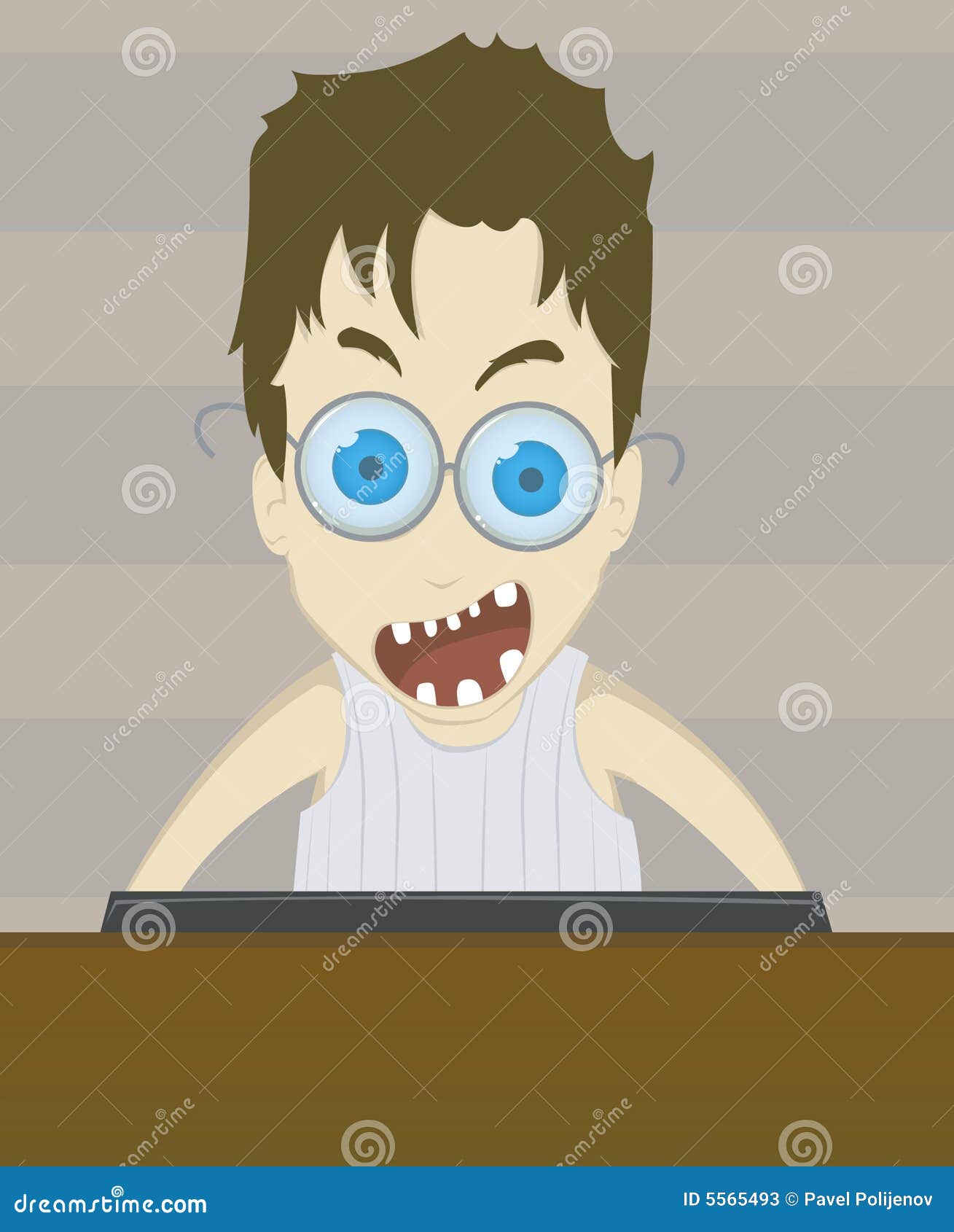 Crazy boy stock illustration. Illustration of teeth, hair - 5565493