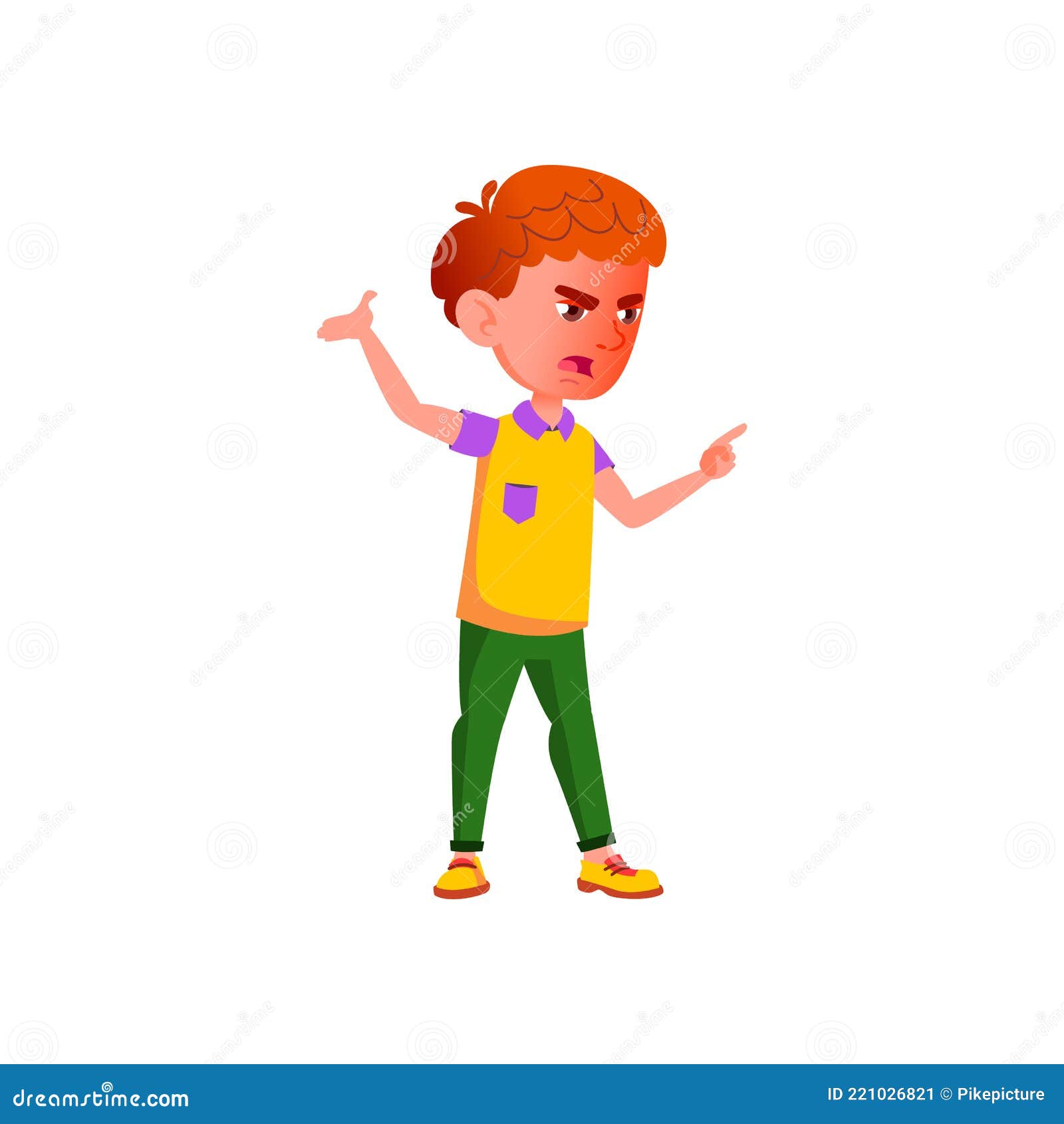 Crazy Boy Shouting At Sister In Backyard Cartoon Vector Royalty-Free ...