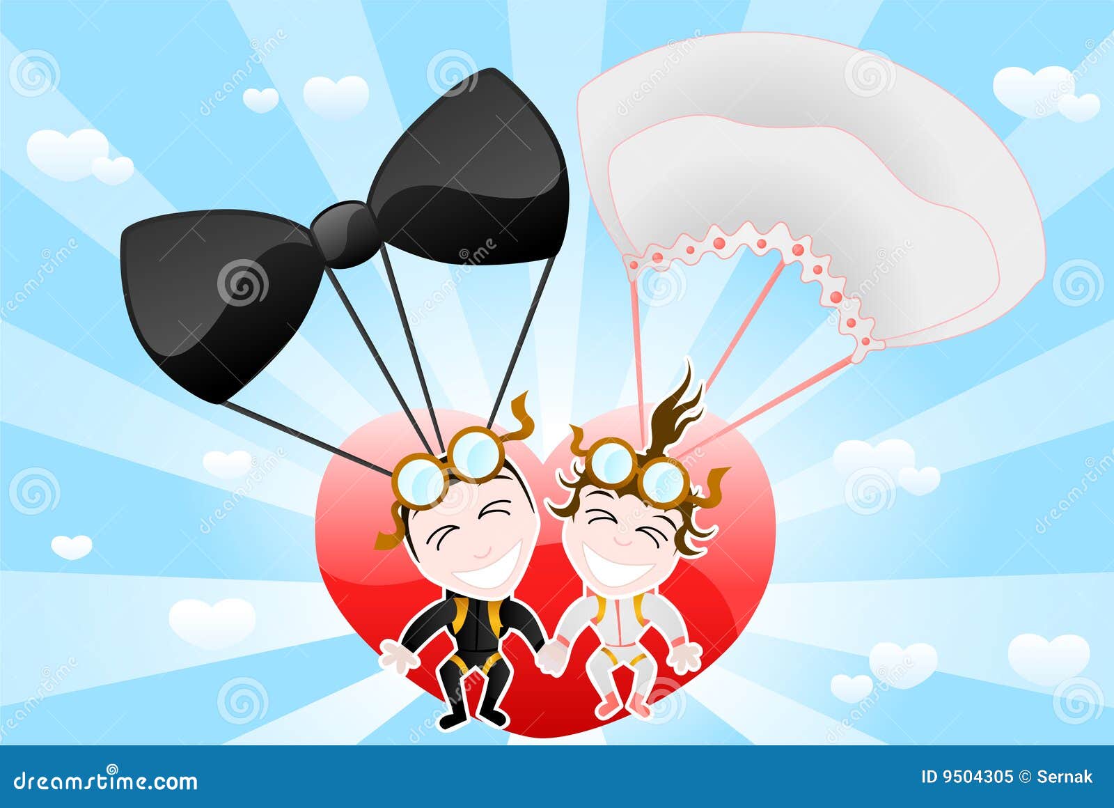 Crazy bride and groom stock vector. Illustration of cheerful - 9504305