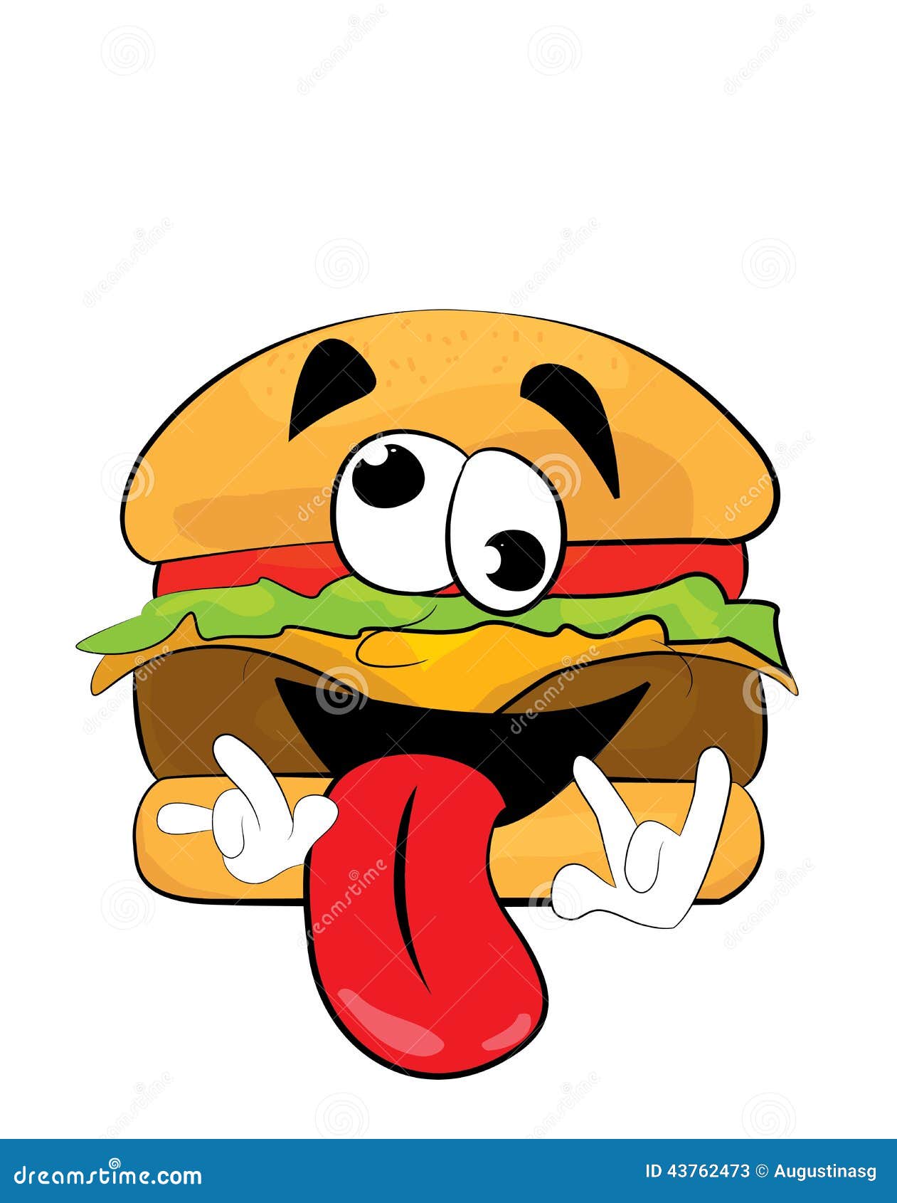 Crazy Burger cartoon stock illustration. Illustration of laughing ...