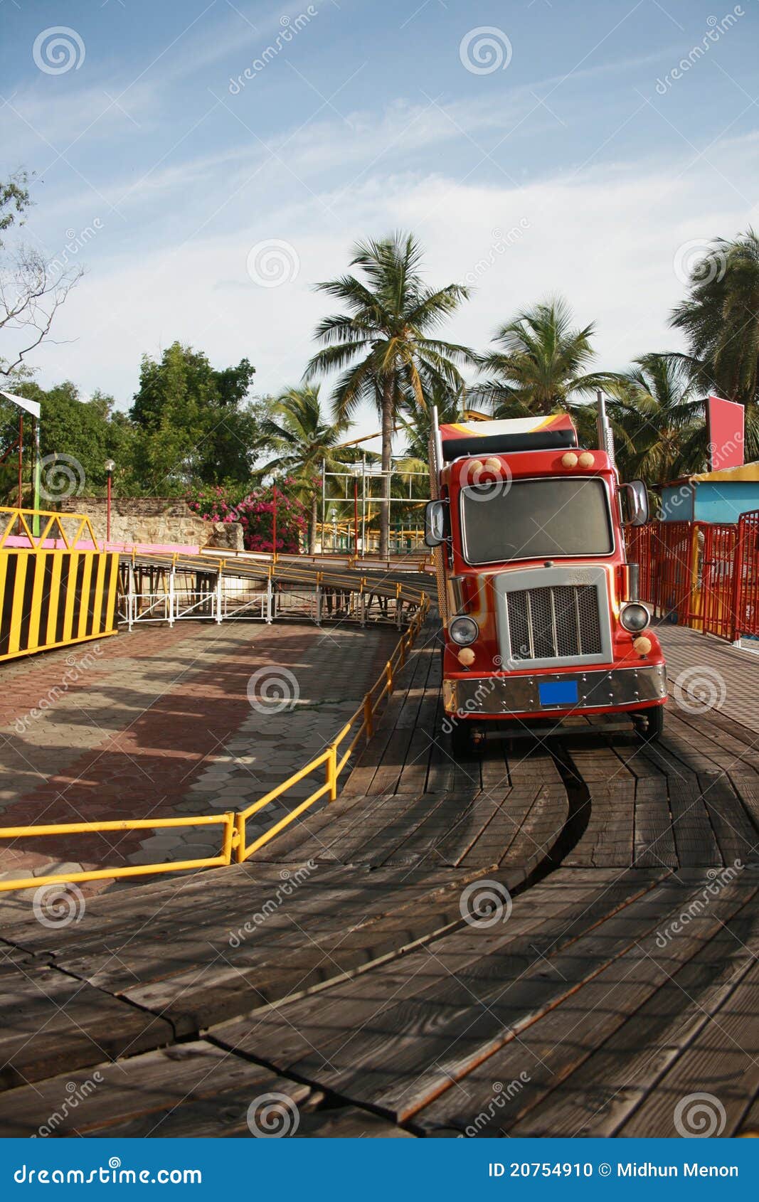 Crazy Bus Ride for Children in Amusement Park Stock Photo - Image of ...