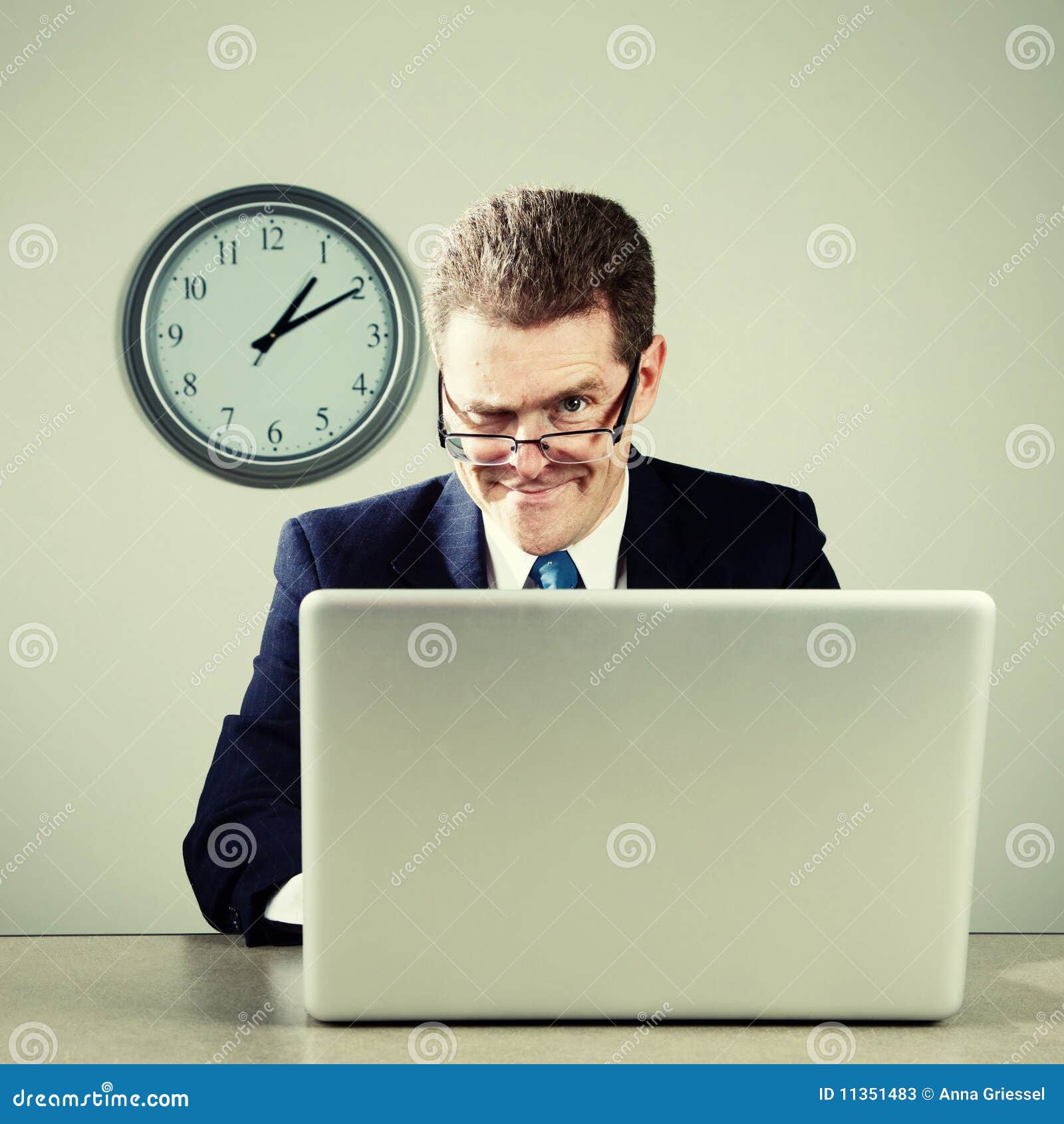 Crazy Businessman on Laptop Computer Stock Image - Image of coat ...