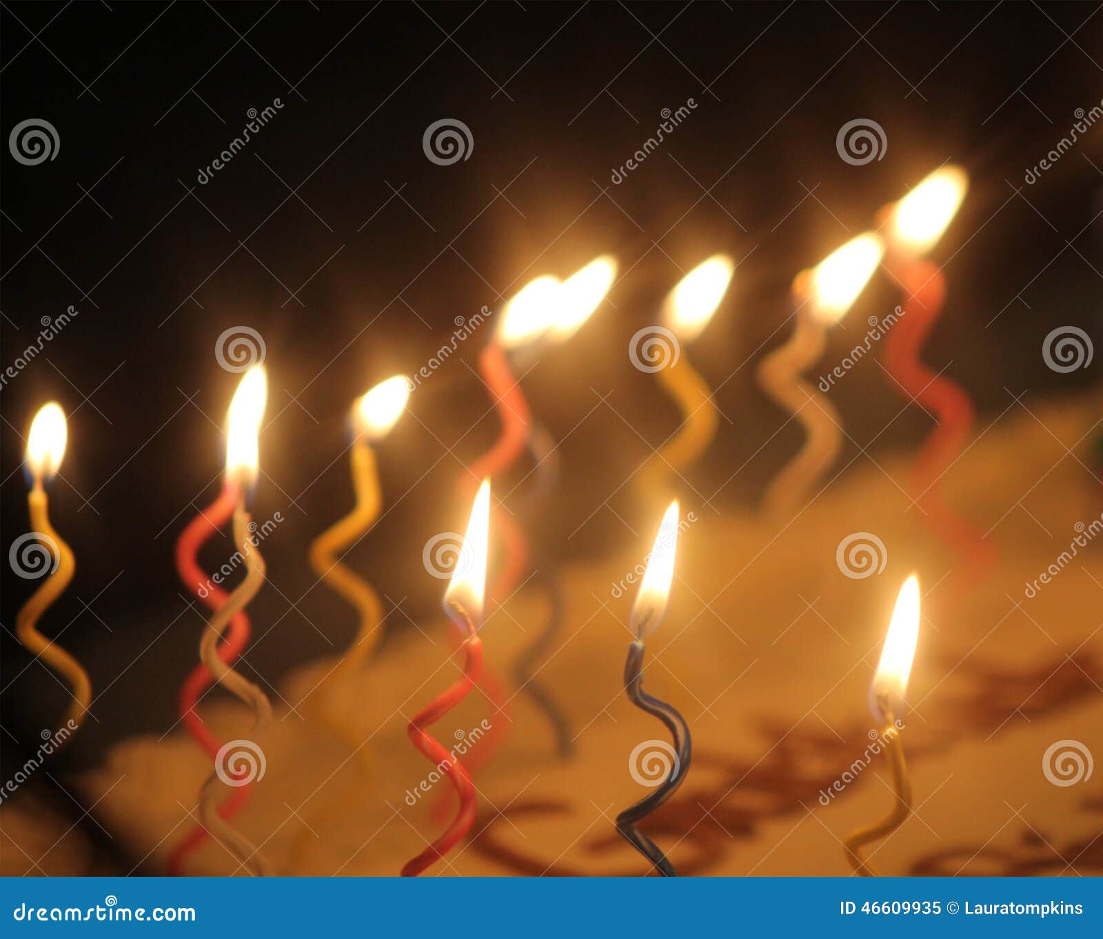Unique Festive Birthday Cake Candles Stock Image - Image of lighted ...