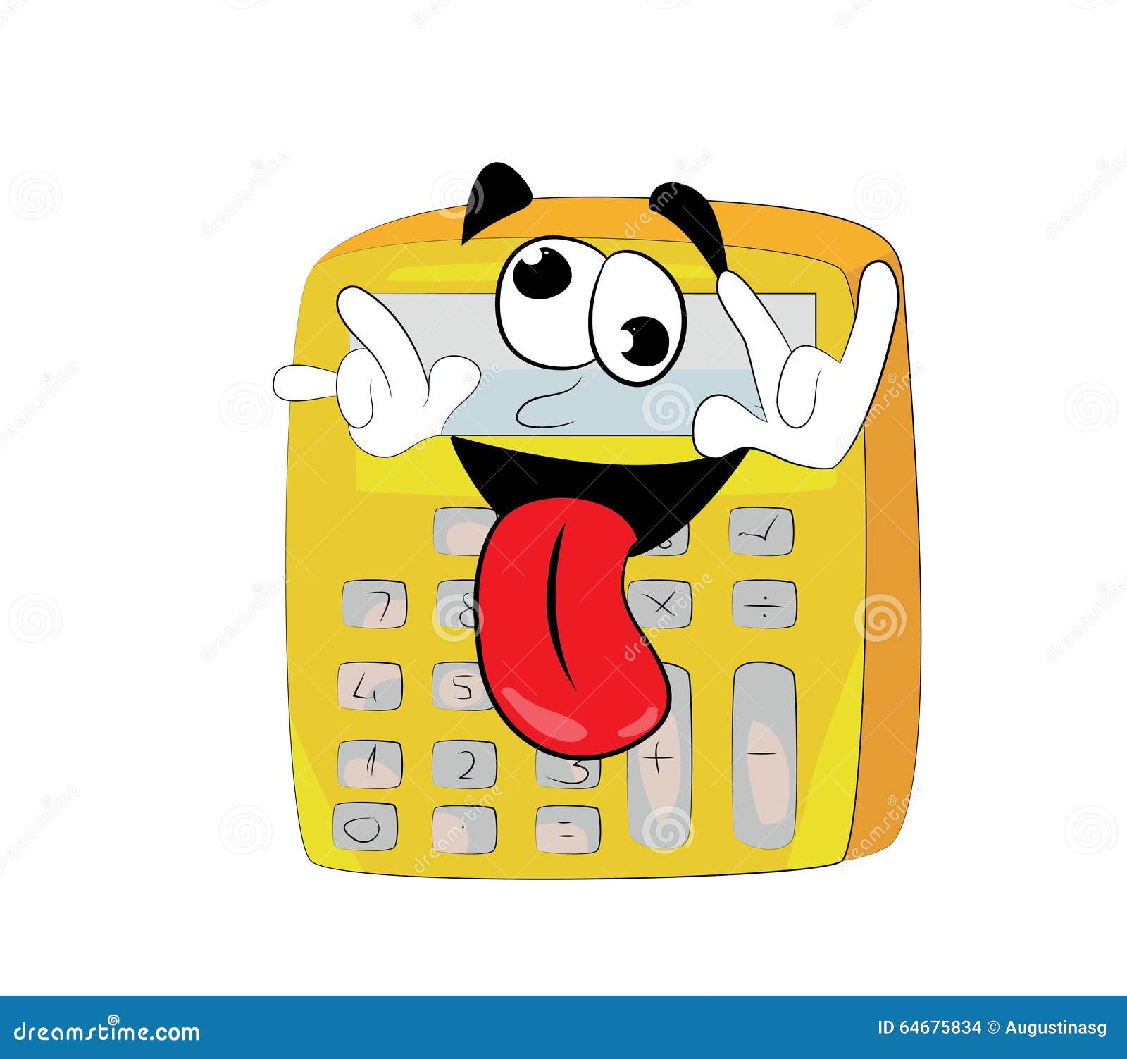 Crazy Calculator cartoon stock illustration. Illustration of isolated ...