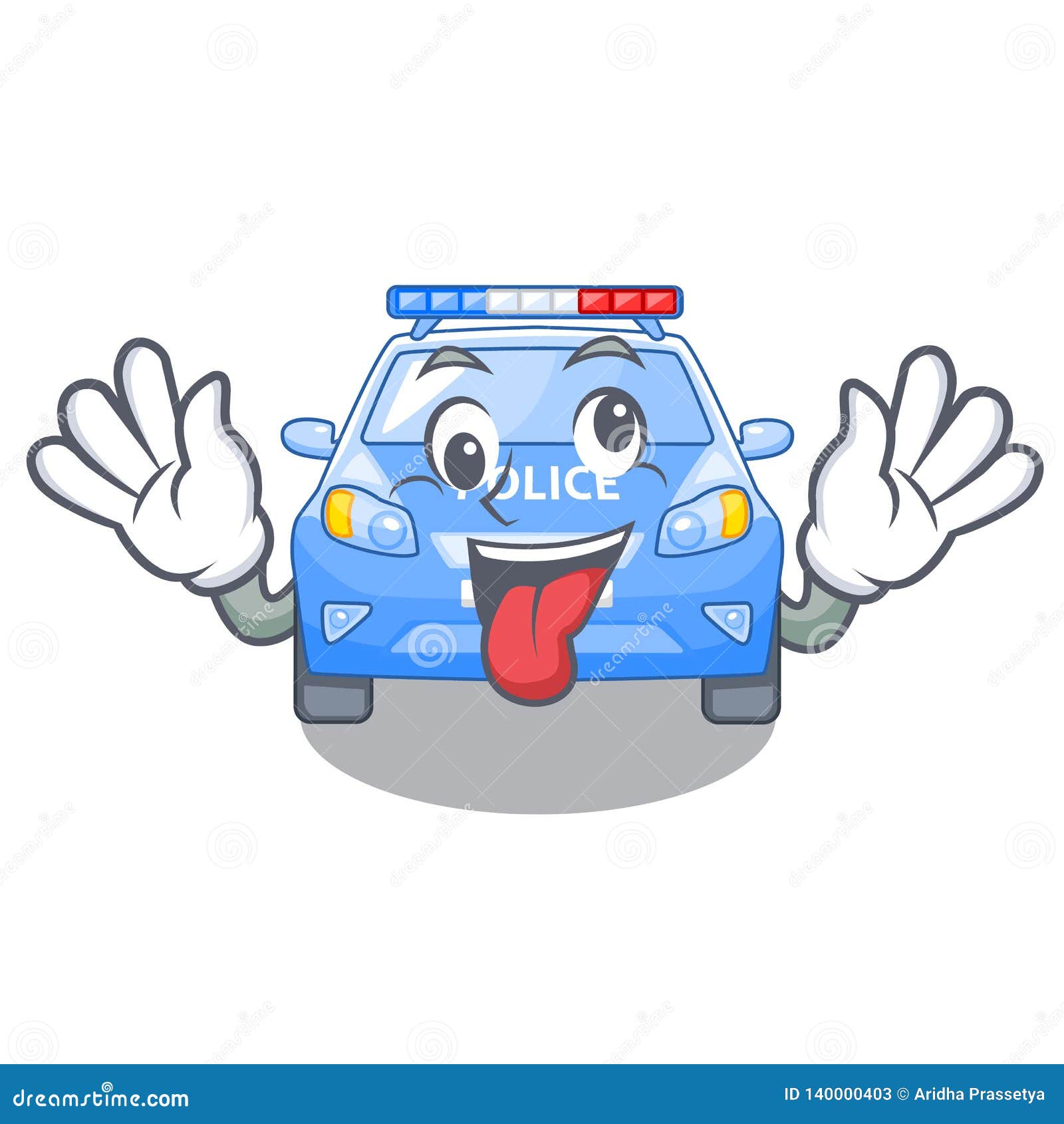 Crazy Car Police Isolated with in Mascot Stock Vector - Illustration of ...