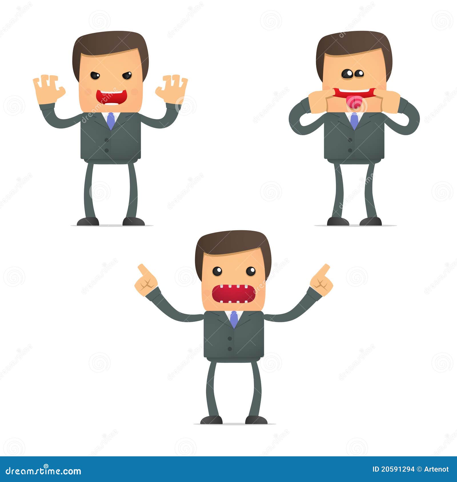Crazy cartoon businessman stock vector. Illustration of boss - 20591294