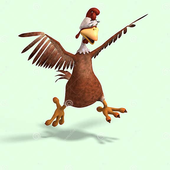 Crazy cartoon chicken stock illustration. Illustration of faucet - 6837488