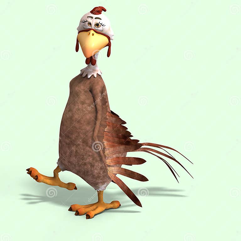 Crazy cartoon chicken stock illustration. Illustration of loony - 6947212