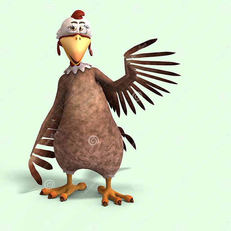 Crazy cartoon chicken stock illustration. Illustration of salute - 7009667