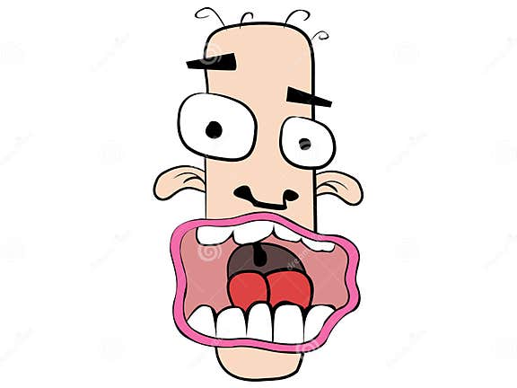 Crazy cartoon face stock vector. Illustration of comic - 15329245