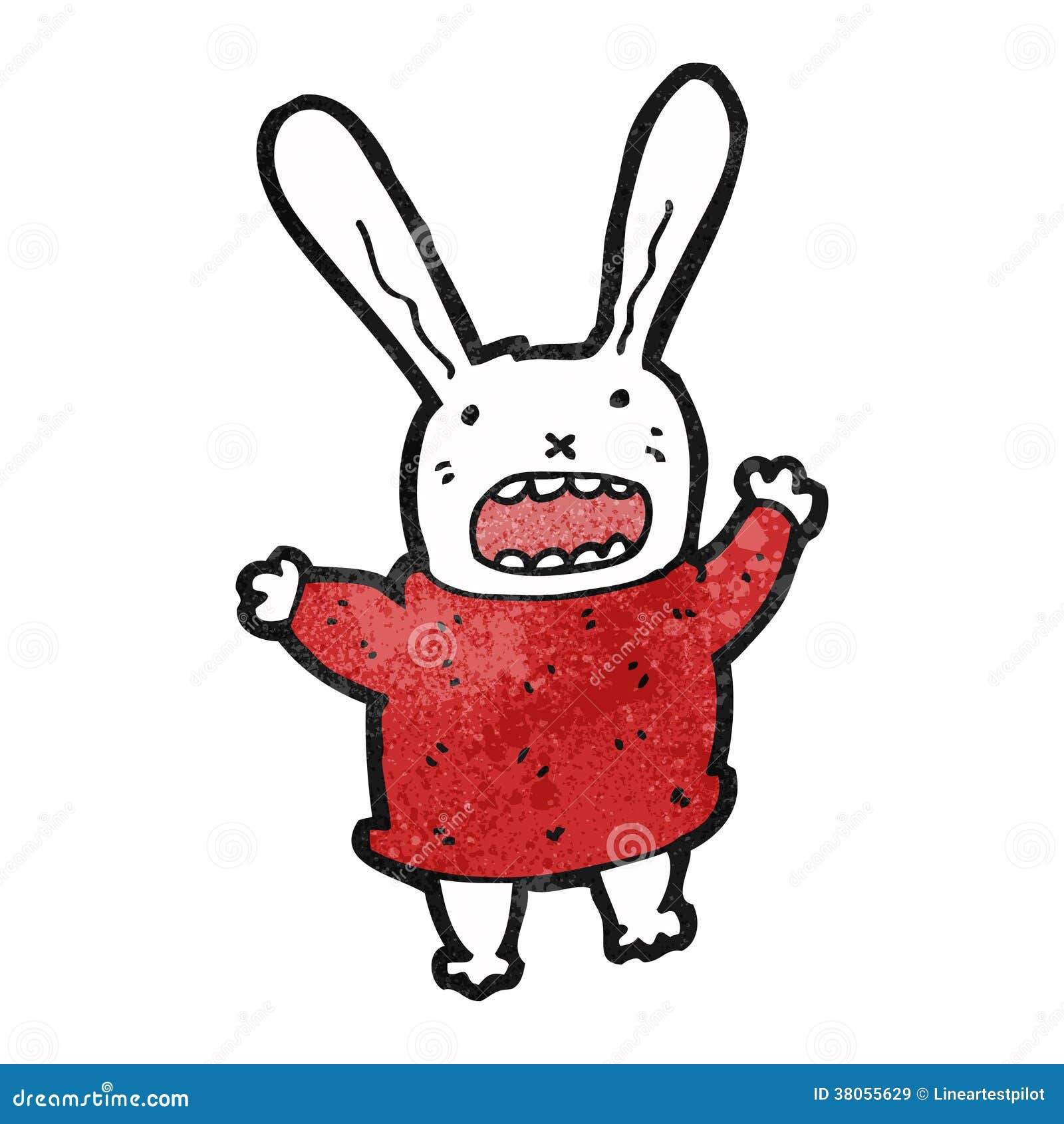 Crazy cartoon rabbit stock vector. Illustration of traditional - 38055629